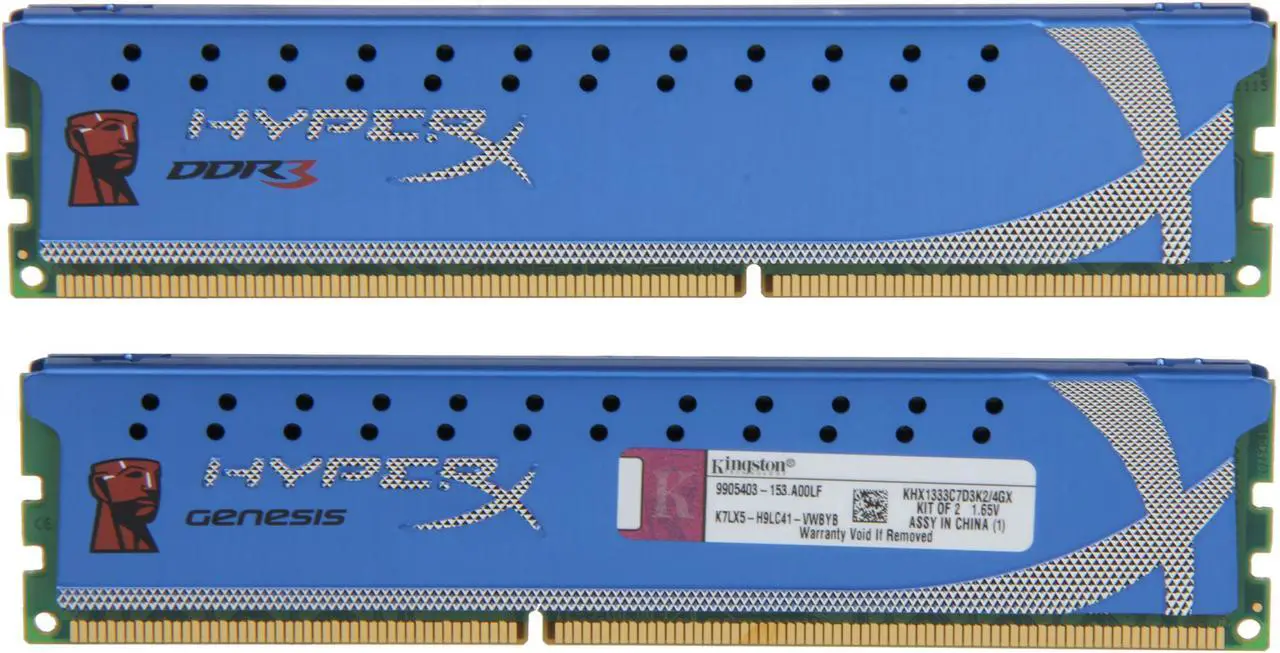 HyperX 4GB (2 x 2GB) DDR3 1333 Desktop Memory Model KHX1333C7D3K2/4GX ...