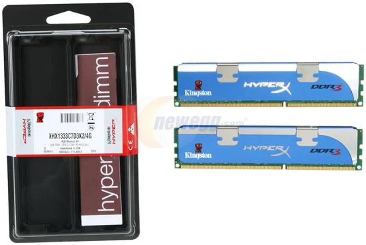 HyperX 4GB (2 x 2GB) DDR3 1333 Desktop Memory Model KHX1333C7D3K2/4G ...