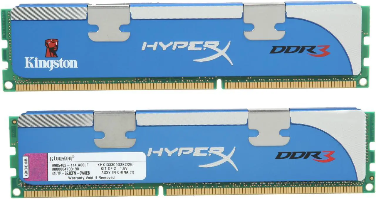 HyperX 2GB (2 x 1GB) DDR3 1333 Desktop Memory Model KHX1333C9D3K2/2G ...