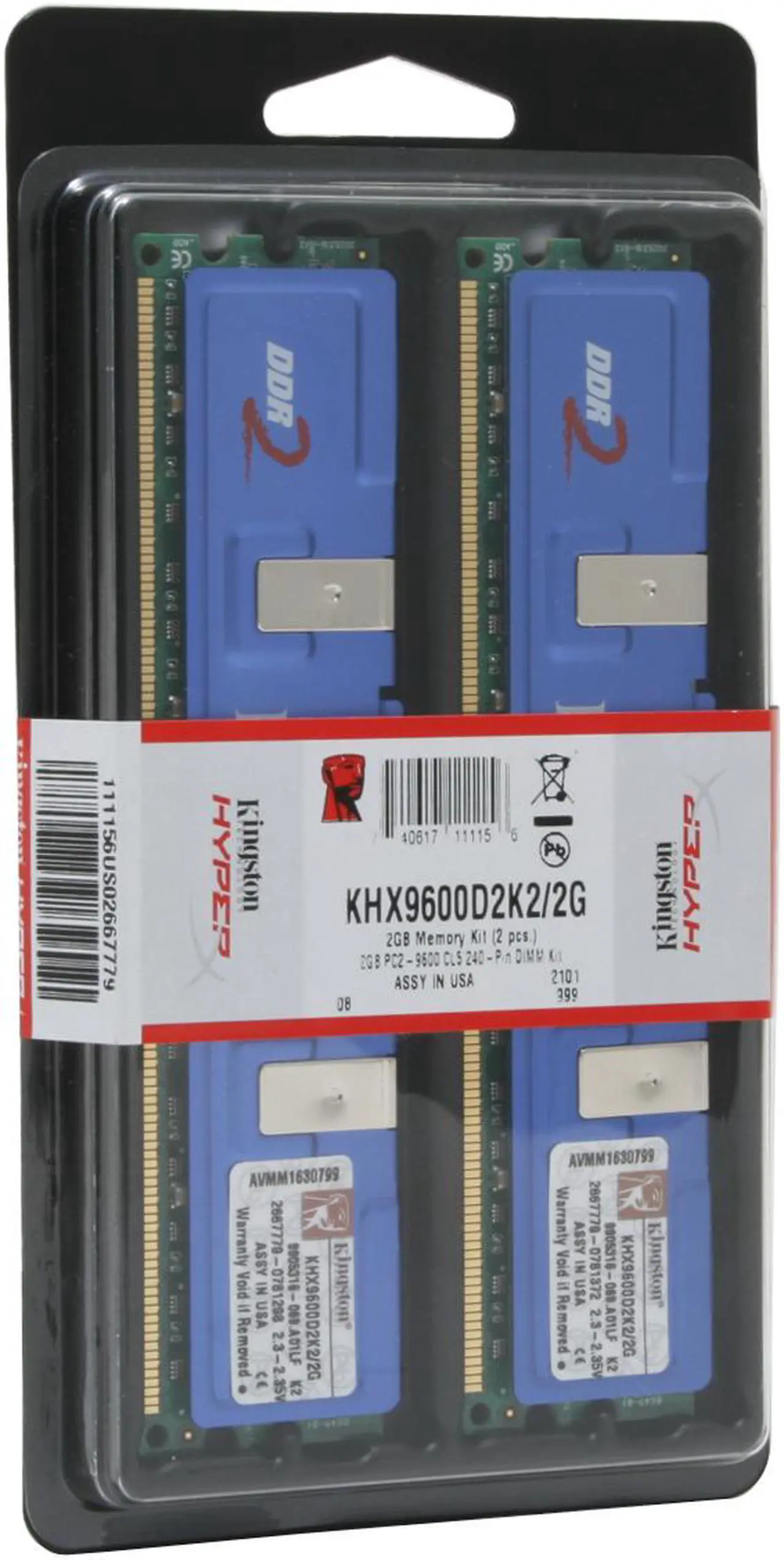 HyperX 2GB (2 x 1GB) DDR2 1200 (PC2 9600) Dual Channel Kit Desktop ...