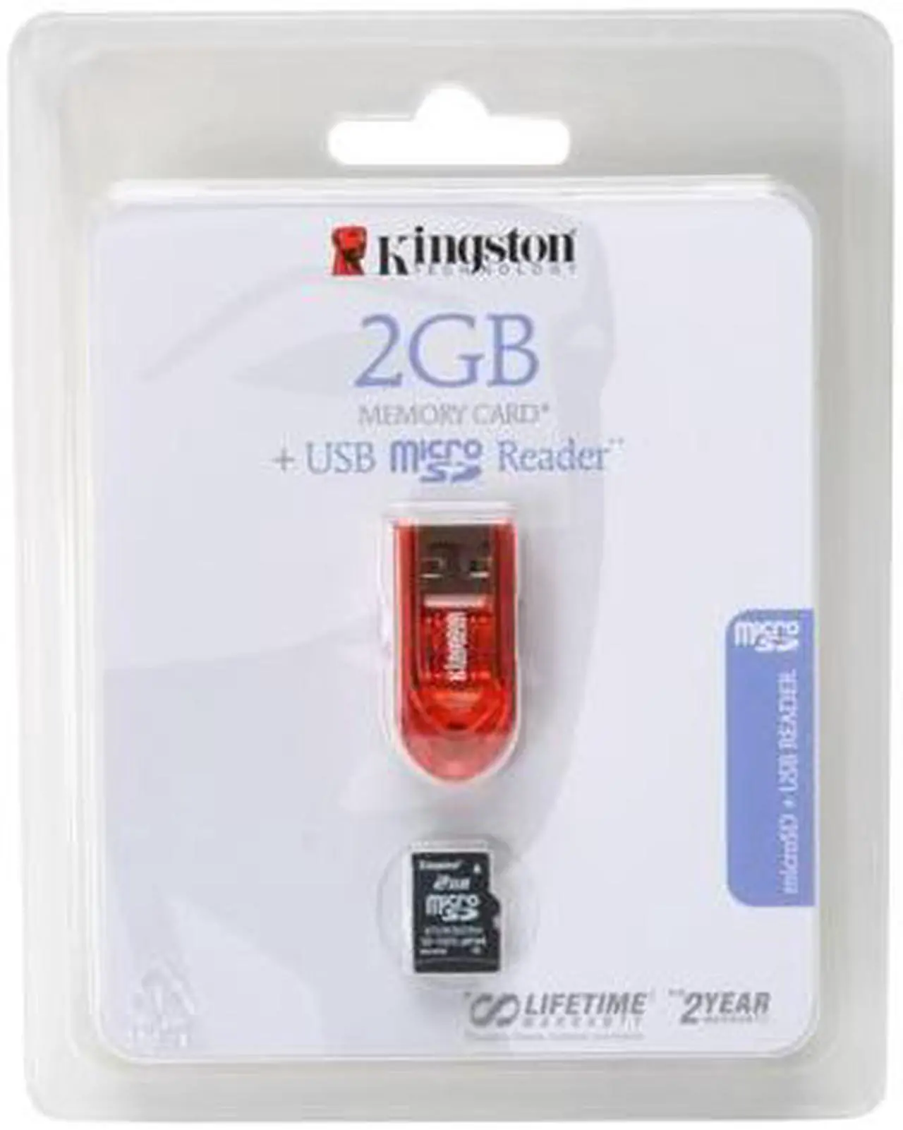 Kingston 2GB MicroSD Flash Card + Reader Model FCR-MRR+SDC/2GB - Newegg.com