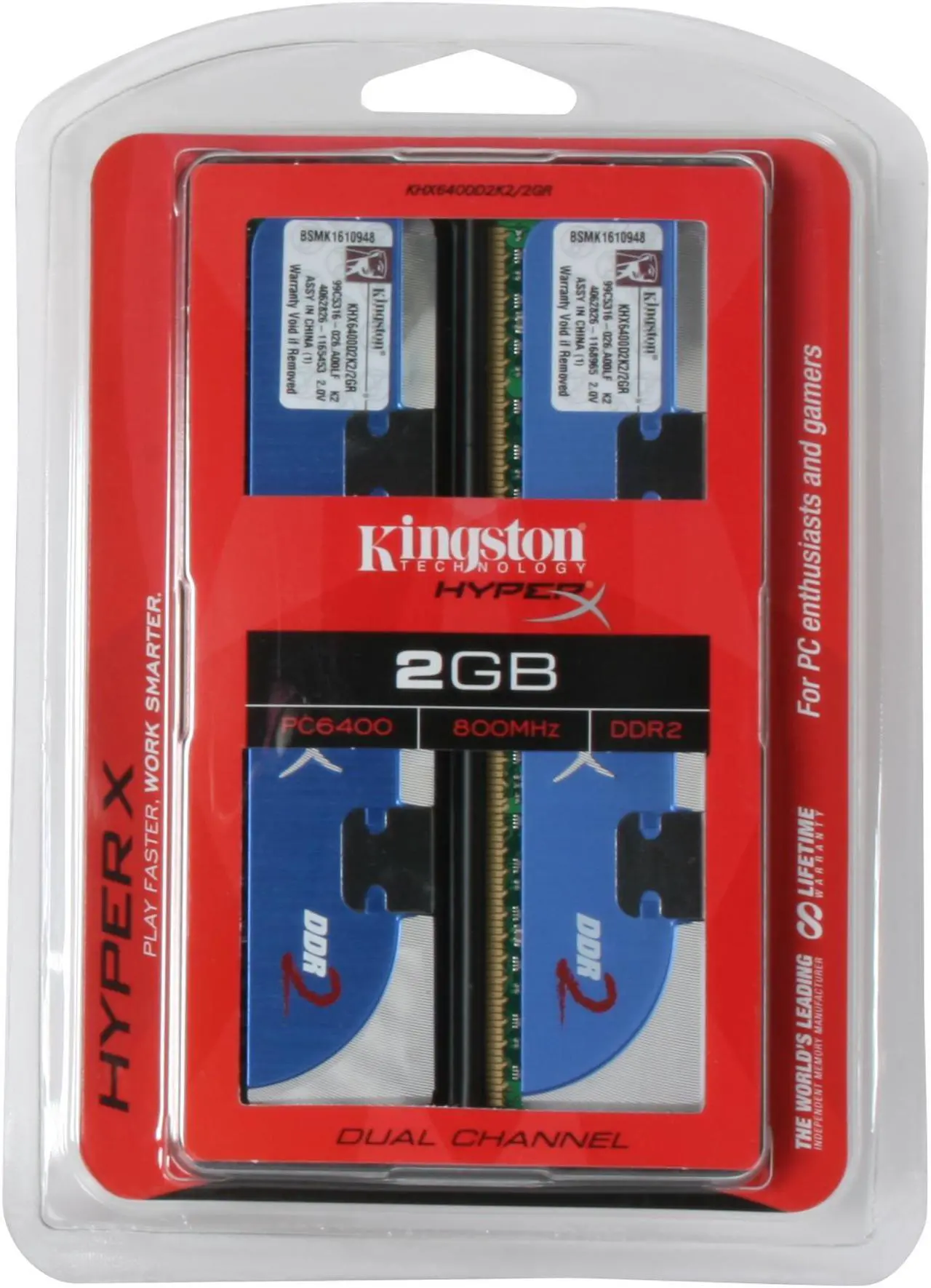 HyperX 2GB (2 x 1GB) DDR2 800 (PC2 6400) Dual Channel Kit Desktop ...