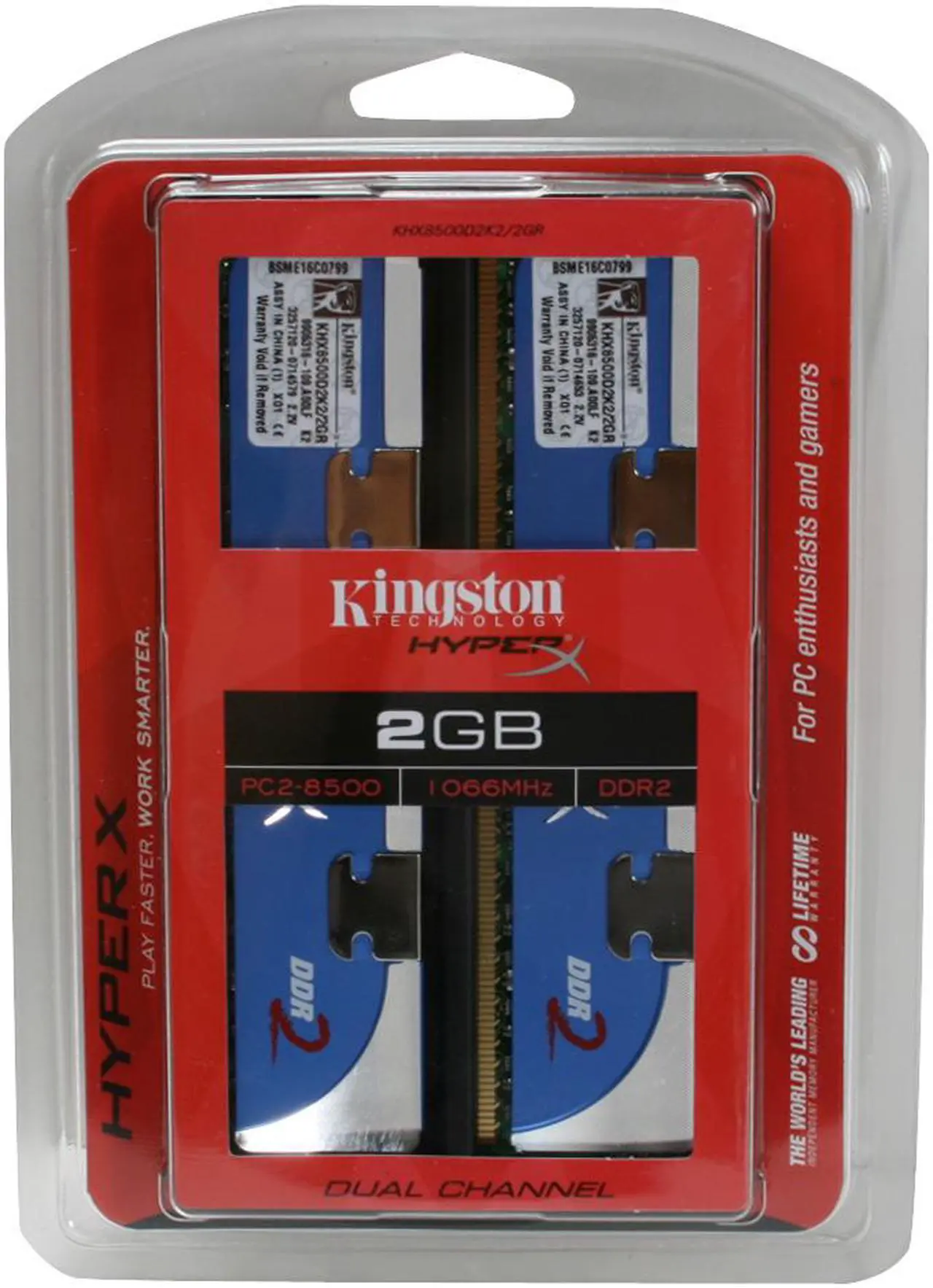 HyperX 2GB (2 x 1GB) DDR2 1066 (PC2 8500) Dual Channel Kit Desktop ...