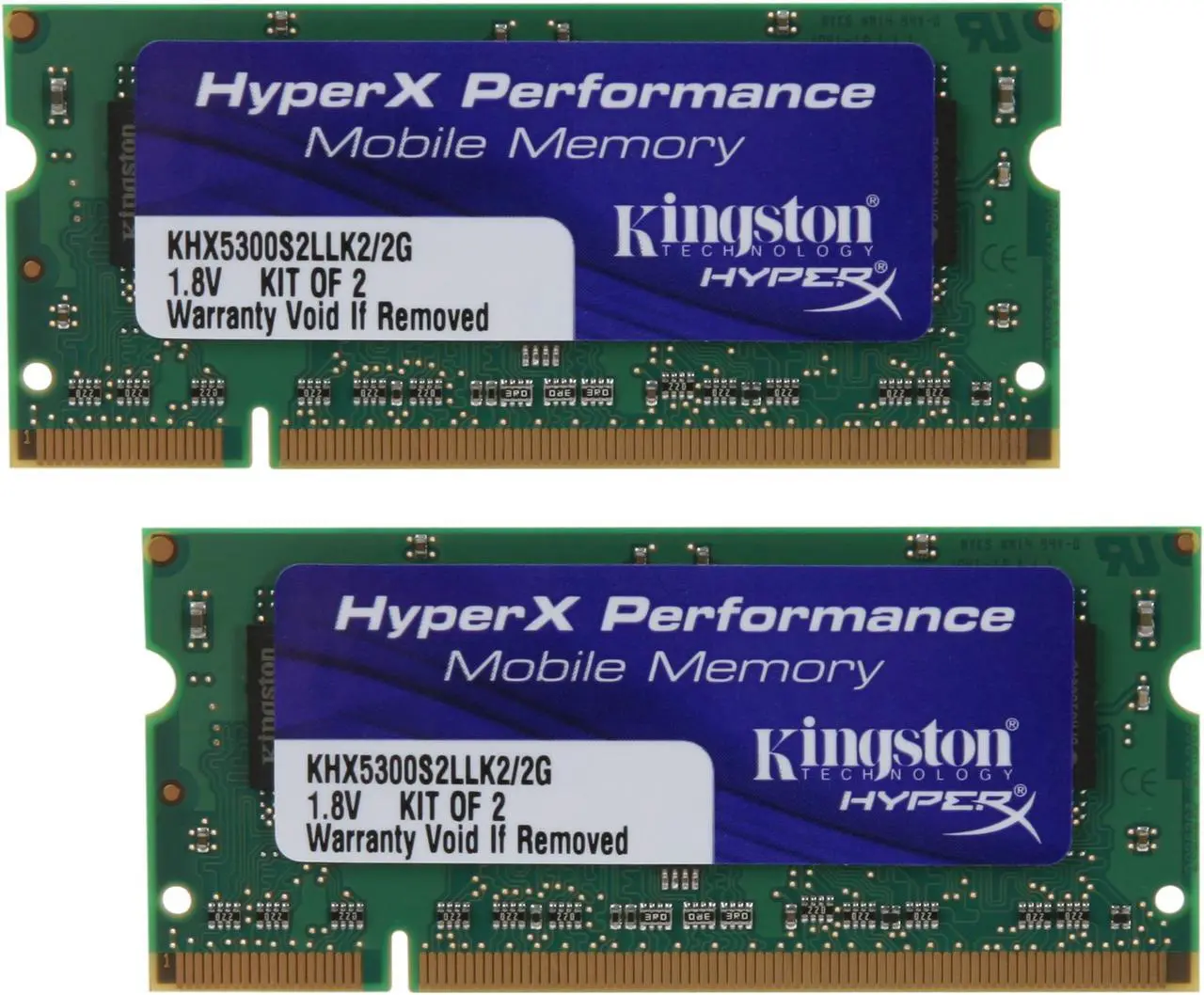 HyperX 2GB (2 x 1GB) 200-Pin DDR2 SO-DIMM DDR2 667 (PC2 5300) Dual ...