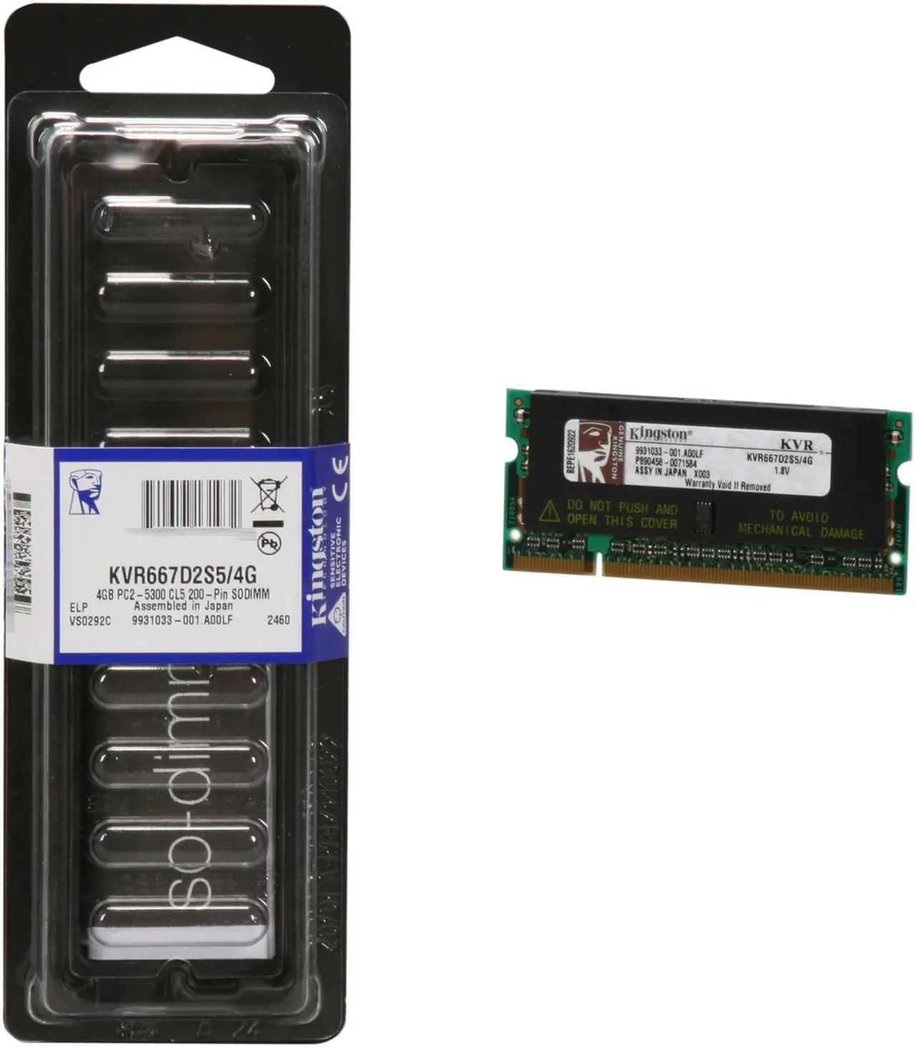 Kingston 4GB 200-Pin DDR2 SO-DIMM DDR2 667 (PC2 5300) Laptop Memory ...