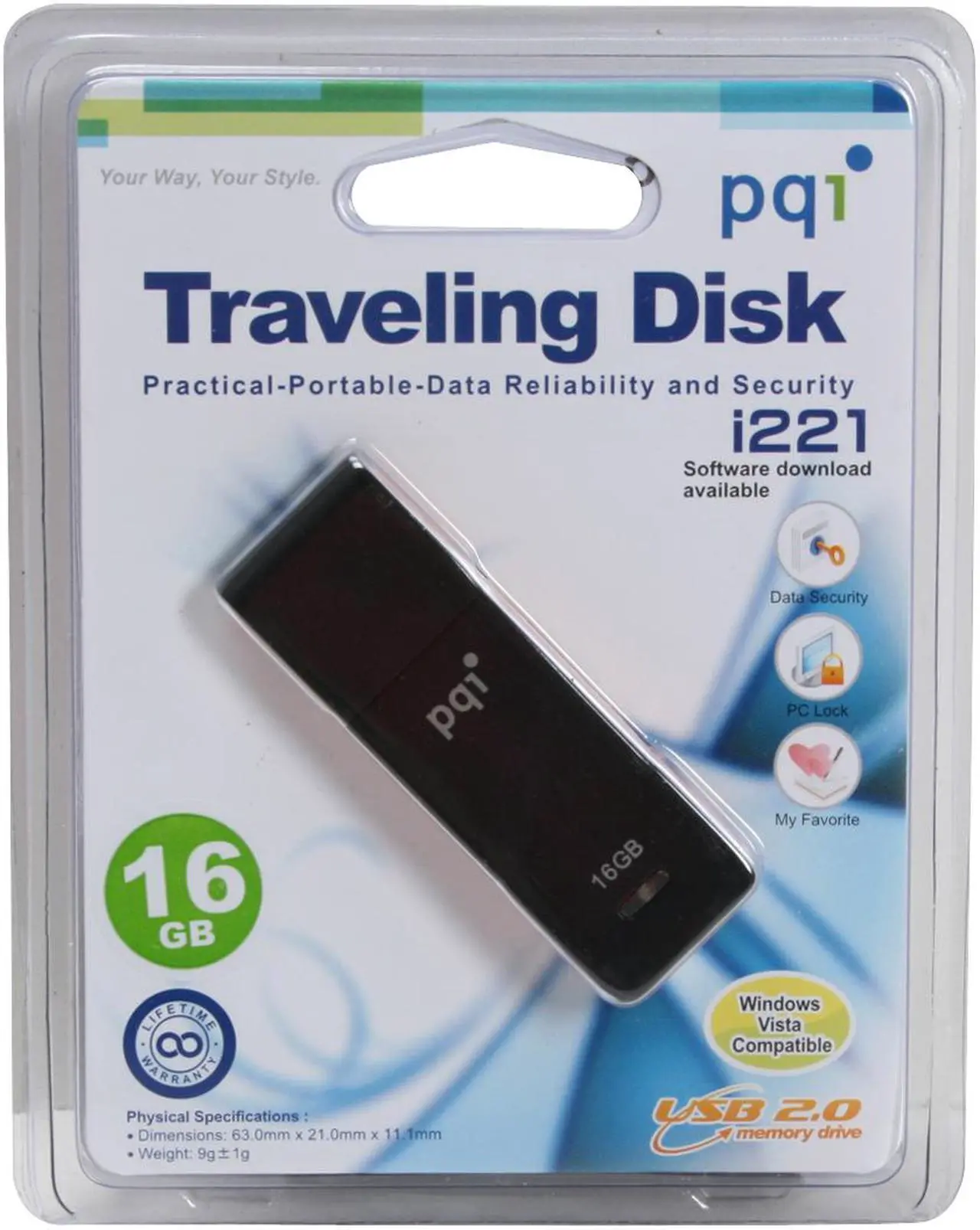 PQI i221 16GB Flash Drive (USB2.0 Portable) - Newegg.com