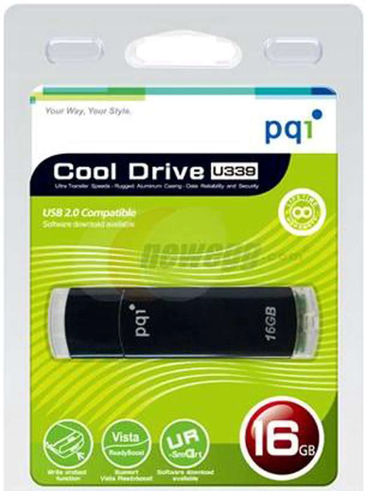 PQI U339 16GB USB 2.0 Flash Drive (Black) - Newegg.com