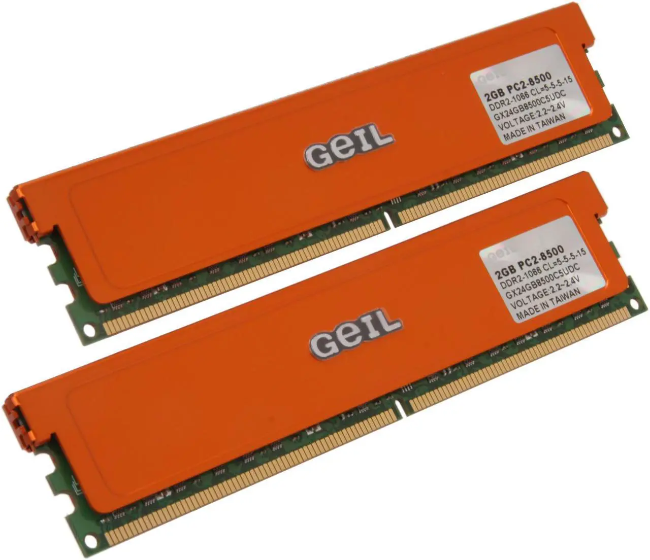 GeIL 4GB (2 x 2GB) DDR2 1066 (PC2 8500) Dual Channel Kit Desktop Memory ...
