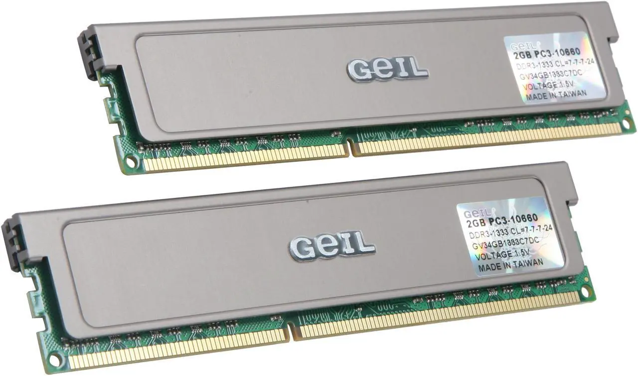 GeIL 4GB (2 x 2GB) DDR3 1333 (PC3 10660) Dual Channel Kit Desktop ...