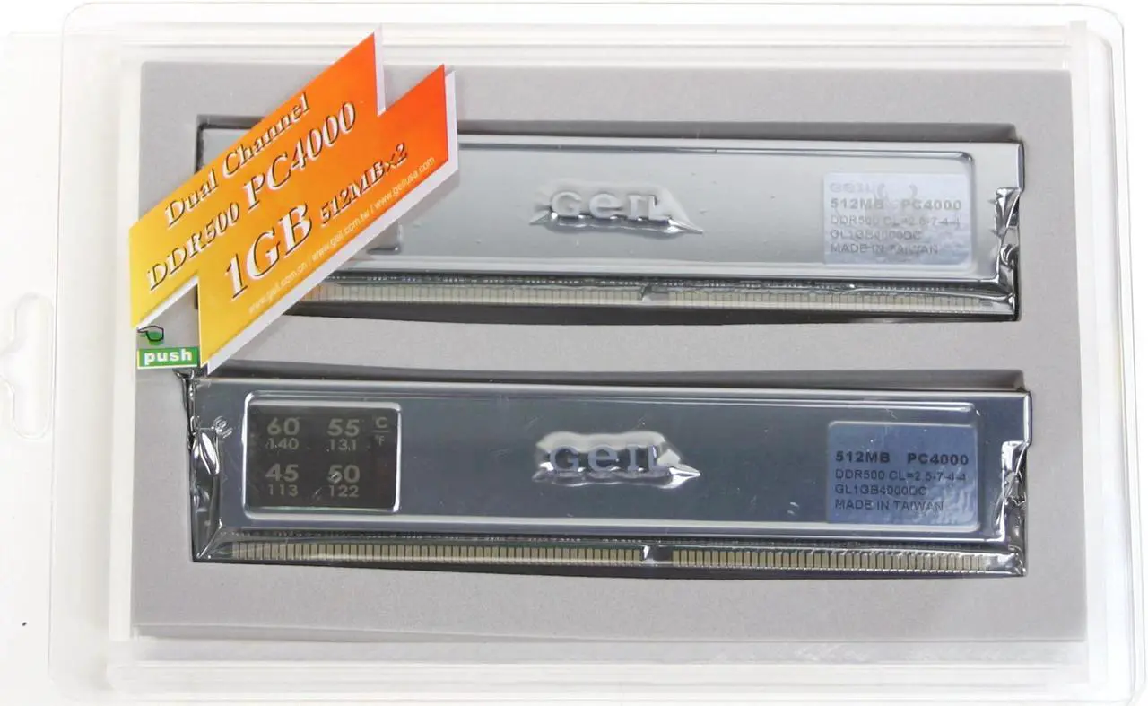 GeIL Ultra 1GB (2 x 512MB) DDR 500 (PC 4000) Dual Channel Kit Desktop ...