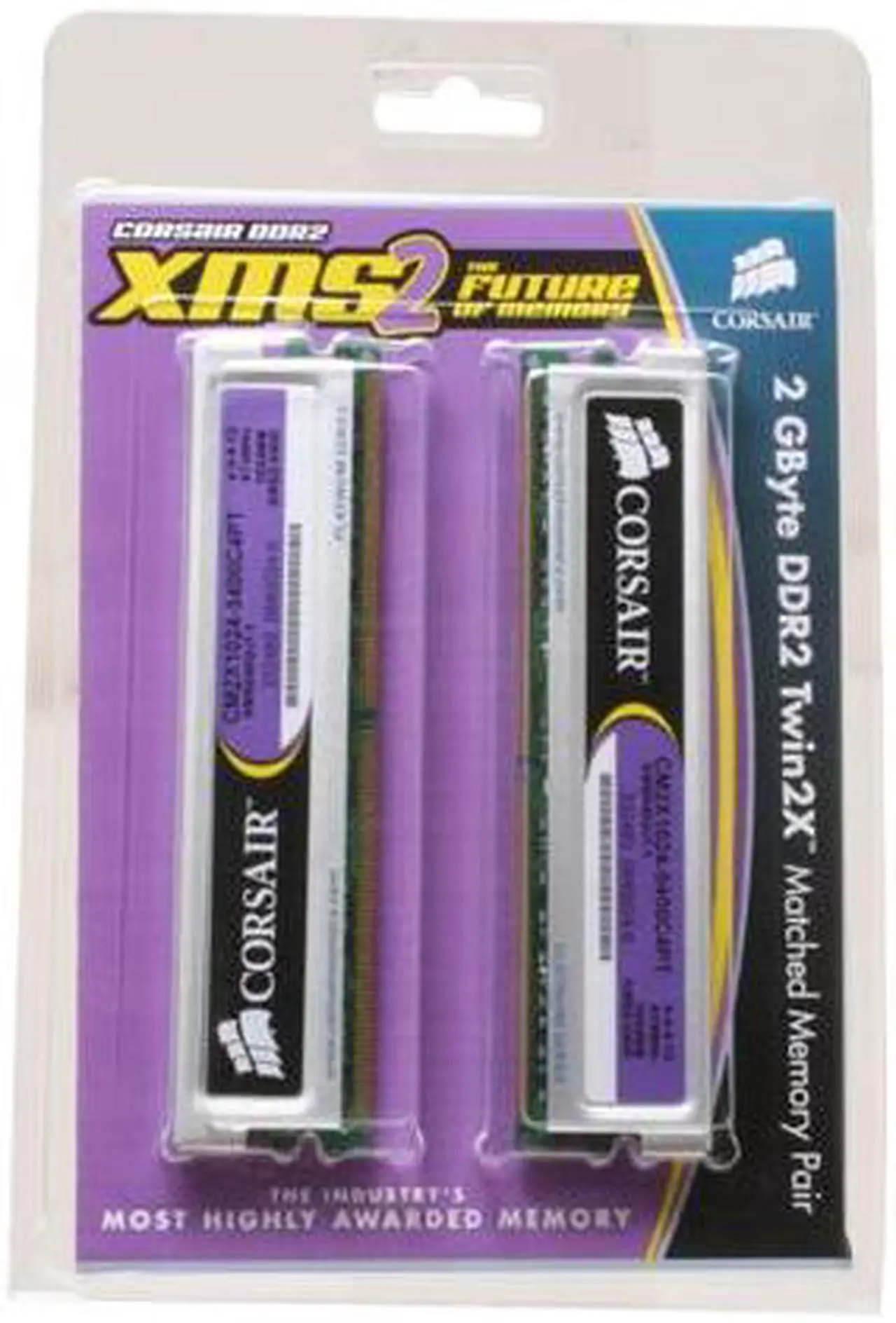 CORSAIR XMS2 2GB (2 x 1GB) DDR2 675 (PC2 5400) Dual Channel Kit Desktop ...