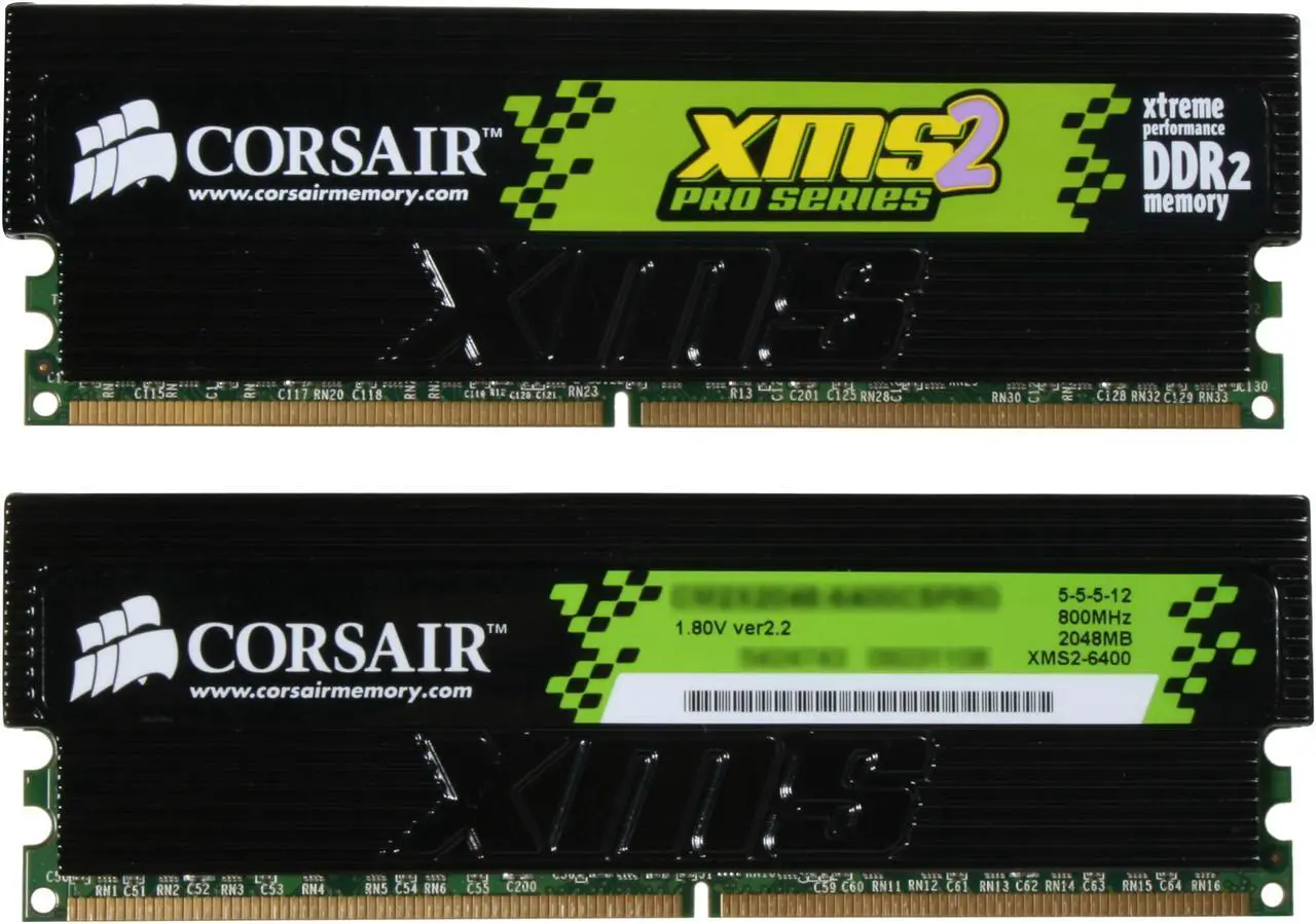 CORSAIR XMS2 Pro 4GB (2 x 2GB) DDR2 800 (PC2 6400) Dual Channel Kit ...
