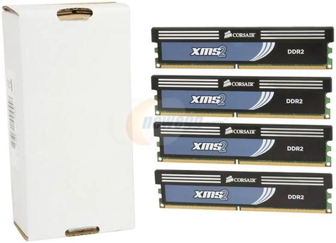 CORSAIR XMS2 16GB (4 x 4GB) DDR2 800 (PC2 6400) Desktop Memory Model ...