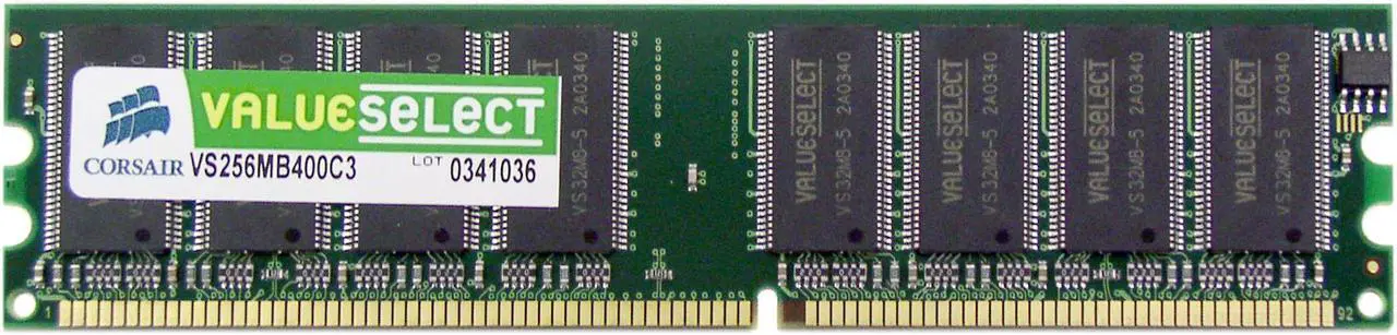 CORSAIR ValueSelect 256MB DDR 400 (PC 3200) Desktop Memory Model ...