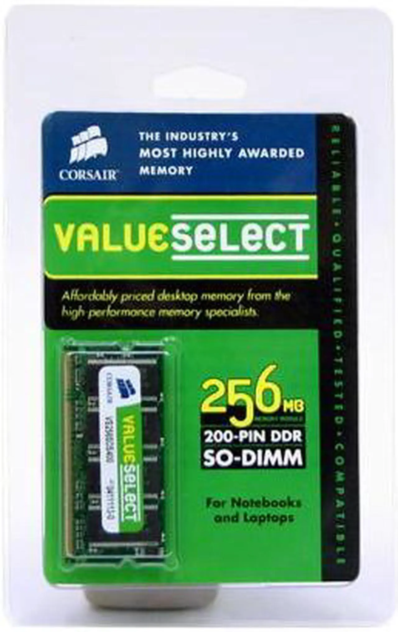 CORSAIR ValueSelect 256MB 200-Pin DDR SO-DIMM DDR 400 (PC 3200) Laptop ...