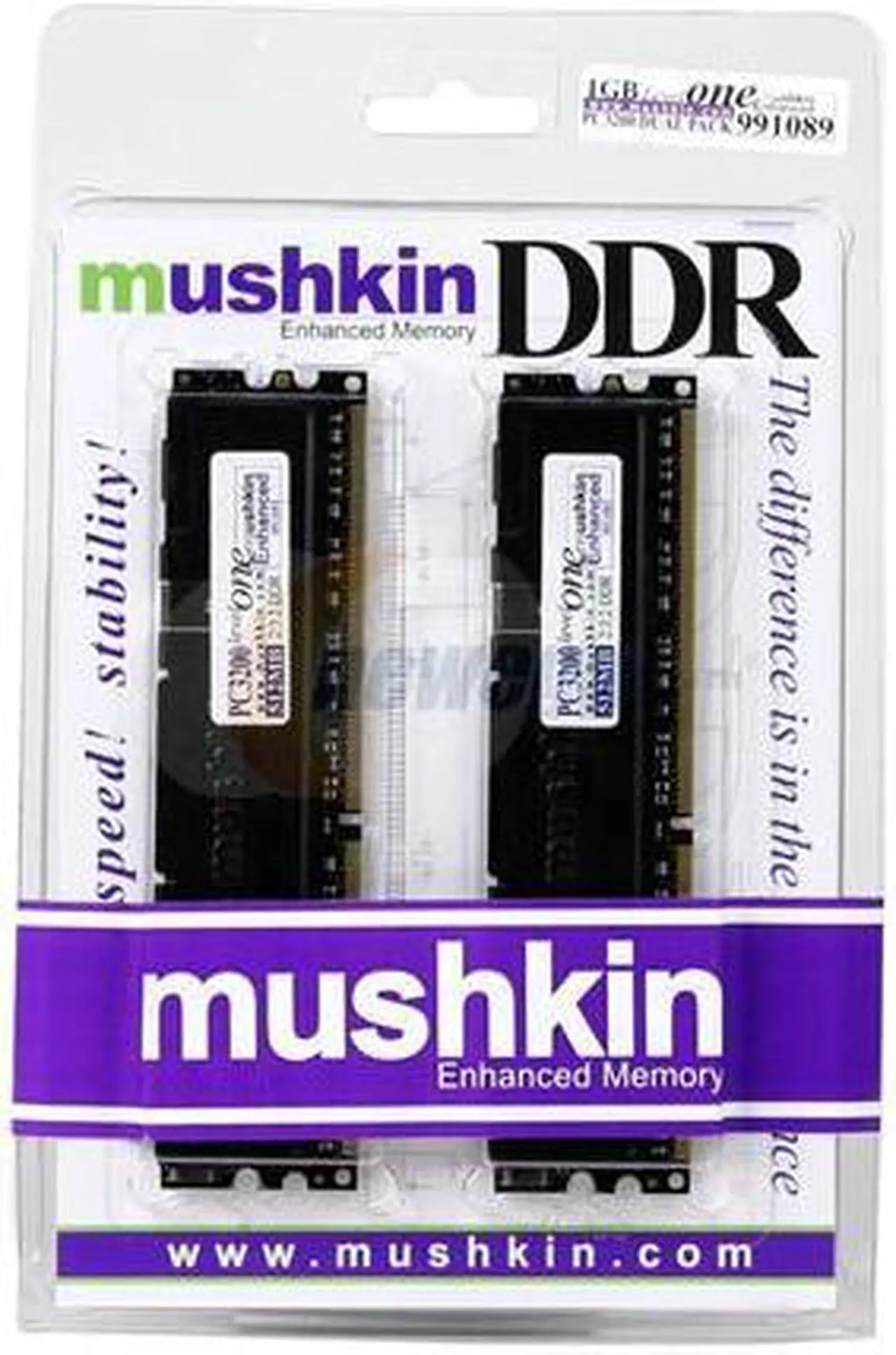 Open Box: Mushkin Enhanced 1GB (2 x 512MB) DDR 400 (PC 3200) Dual Channel Kit System Memory ...