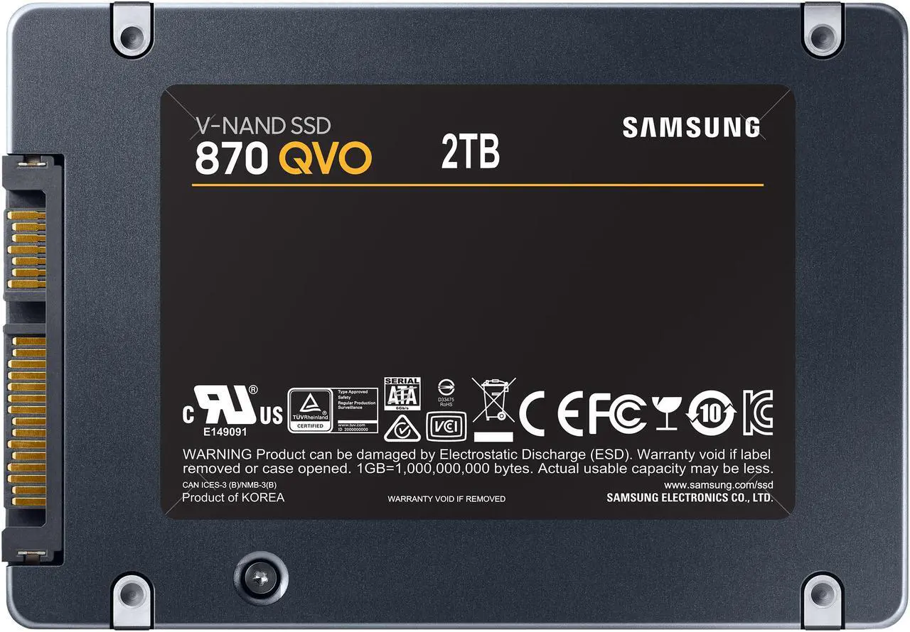 SAMSUNG 870 QVO Series 2.5" 2TB SATA III Samsung 4-bit QLC V-NAND ...