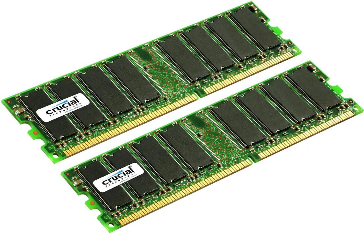 Crucial 4GB (2 x 2GB) ECC Registered DDR 400 (PC 3200) Dual Channel Kit ...