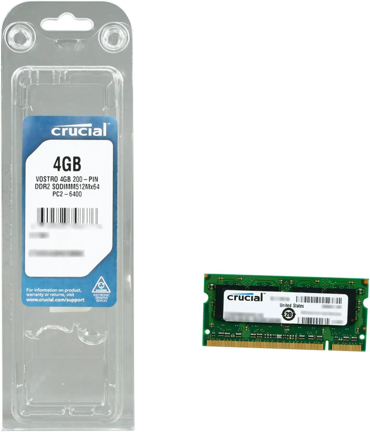 Crucial Vostro 4GB 200-Pin DDR2 SO-DIMM DDR2 800 (PC2 6400) Laptop ...