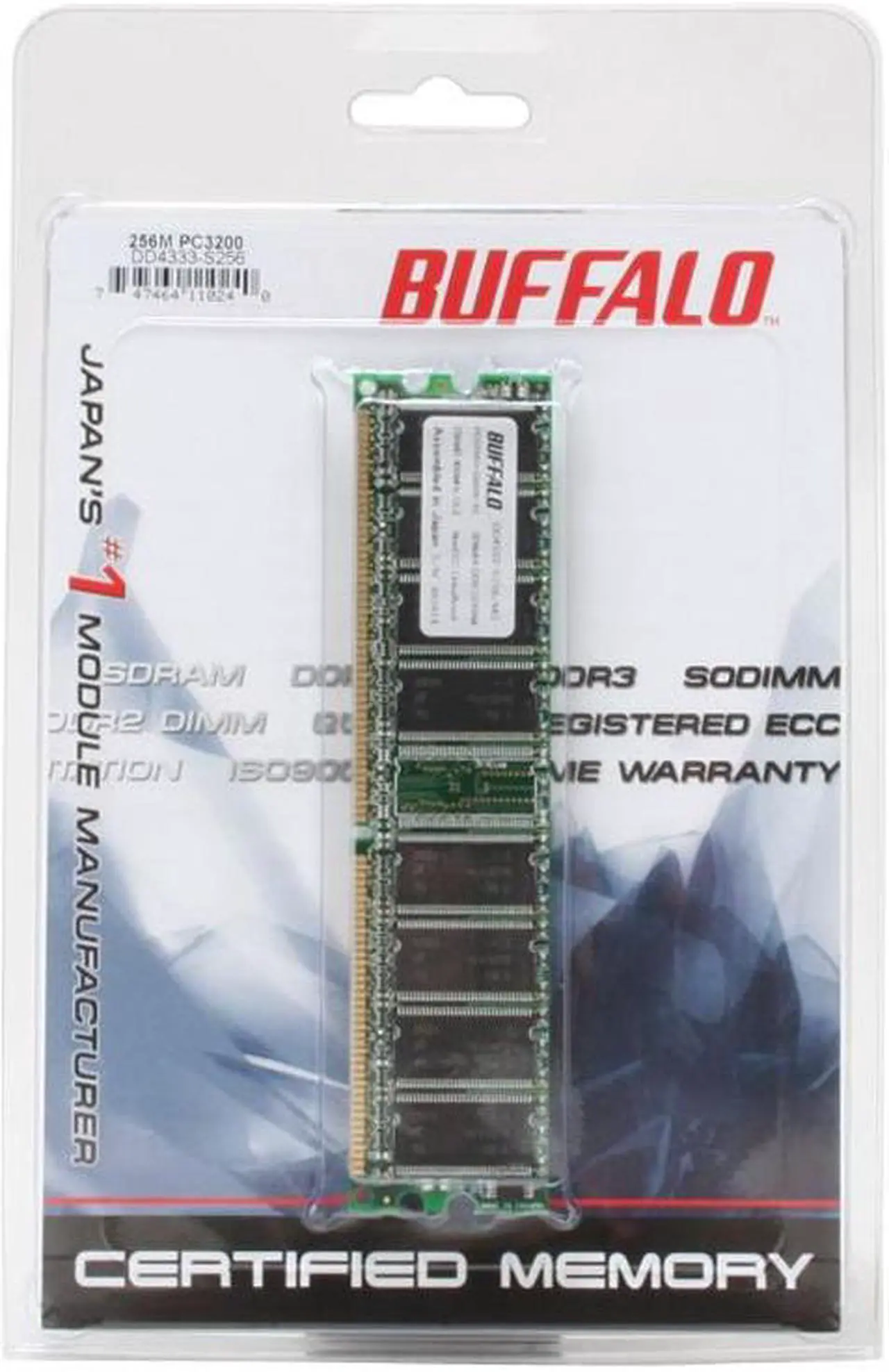 BUFFALO Certified 256MB DDR 400 (PC 3200) System Memory Model DD4333 ...