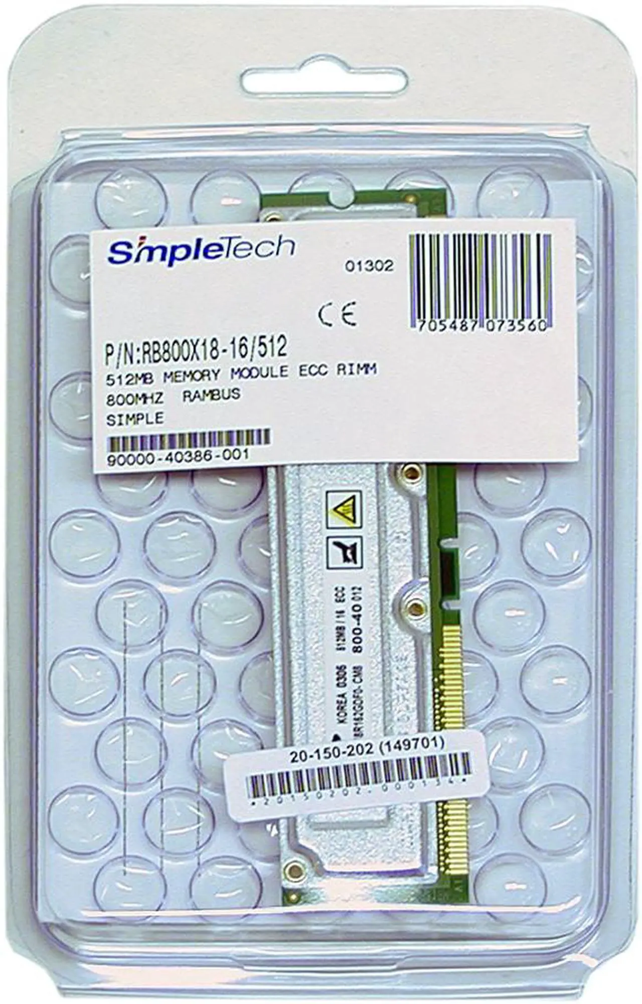Open Box: SimpleTech 512MB ECC Unbuffered PC 800 Server Memory Model ...