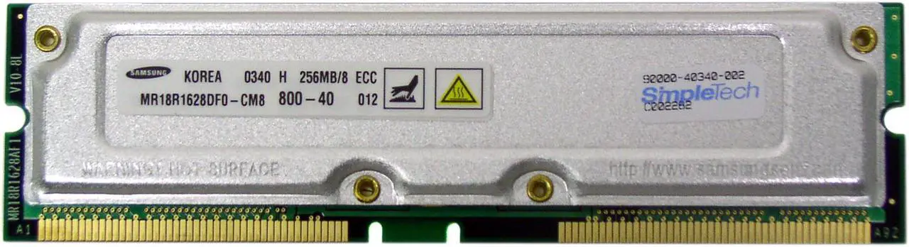 SimpleTech 256MB ECC Unbuffered PC 800 Server Memory Model ...