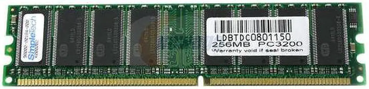 SimpleTech 256MB DDR 400 (PC 3200) System Memory Model RB3200DDR/256 ...