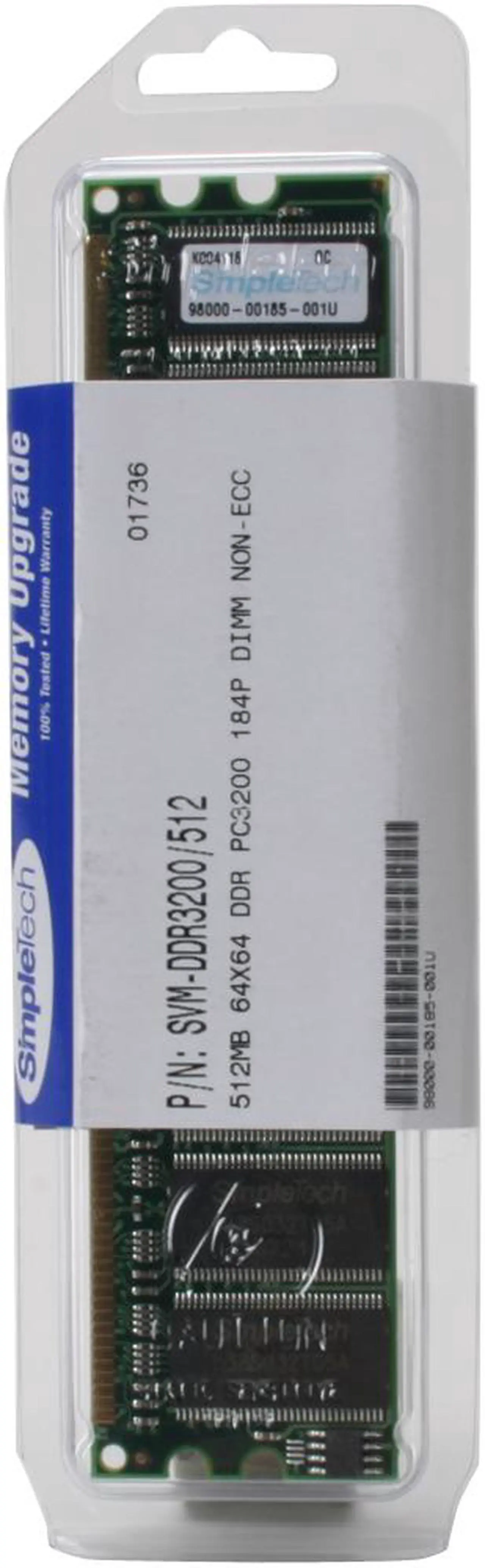 SimpleTech Value 512MB DDR 400 (PC 3200) Desktop Memory Model SVM ...