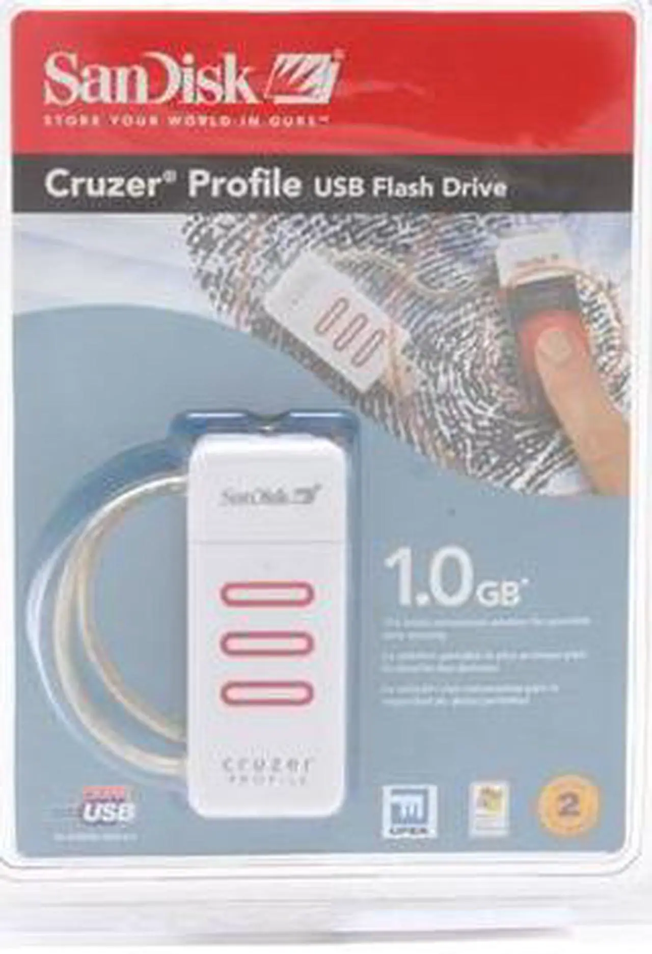 SanDisk Cruzer Profile Biometric ReadyBoost 1GB Flash Drive (USB2.0 Portable) Model SDCZ5-1024 ...