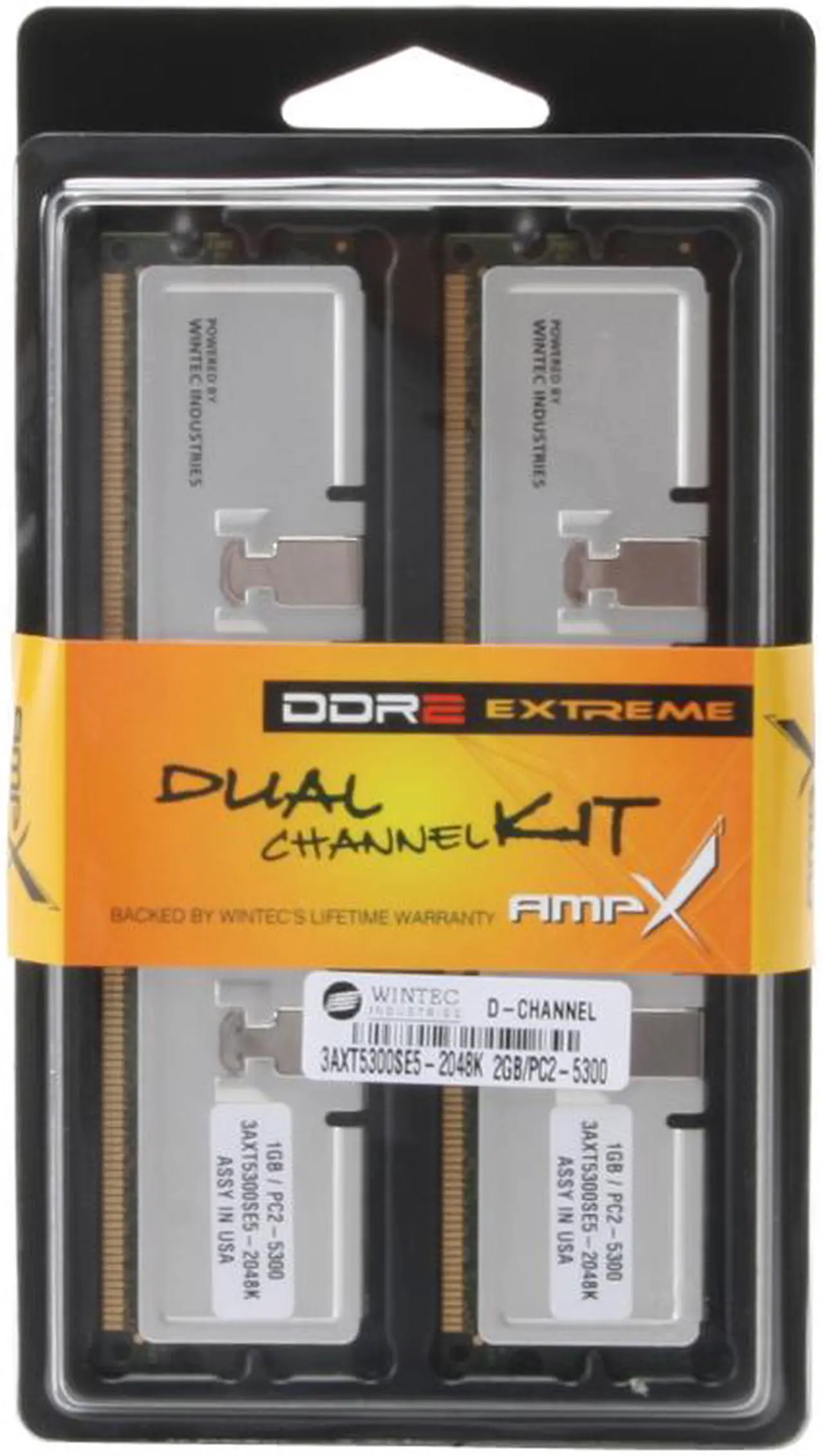 Wintec AMPX 2GB (2 x 1GB) DDR2 667 (PC2 5300) Dual Channel Kit Desktop ...