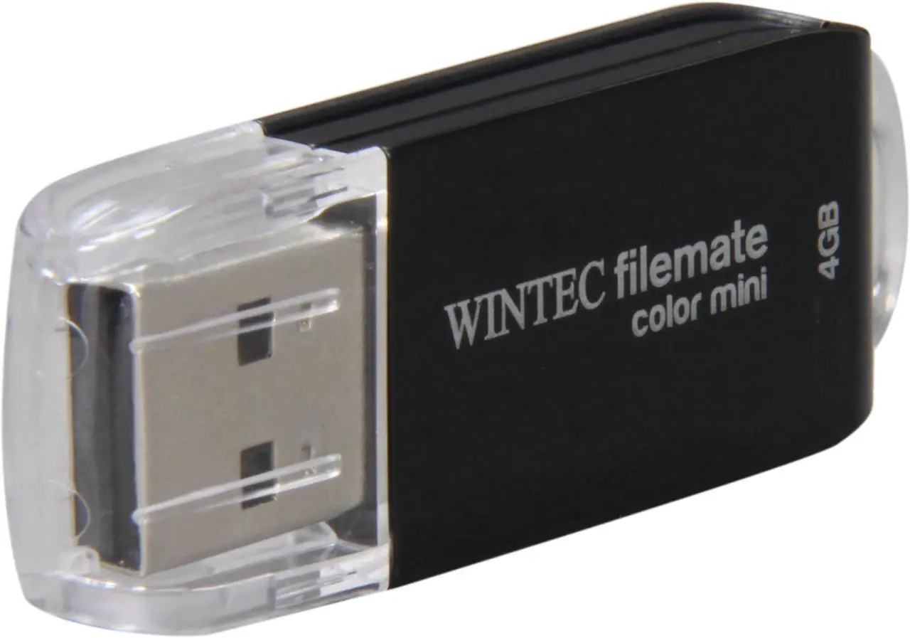 Wintec FileMate Color Mini 4GB USB 2.0 Flash Drive (Black) - Newegg.com