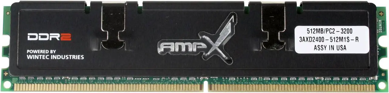 Wintec AMPX 512MB DDR2 400 (PC2 3200) System Memory Model 3AXD2400 ...