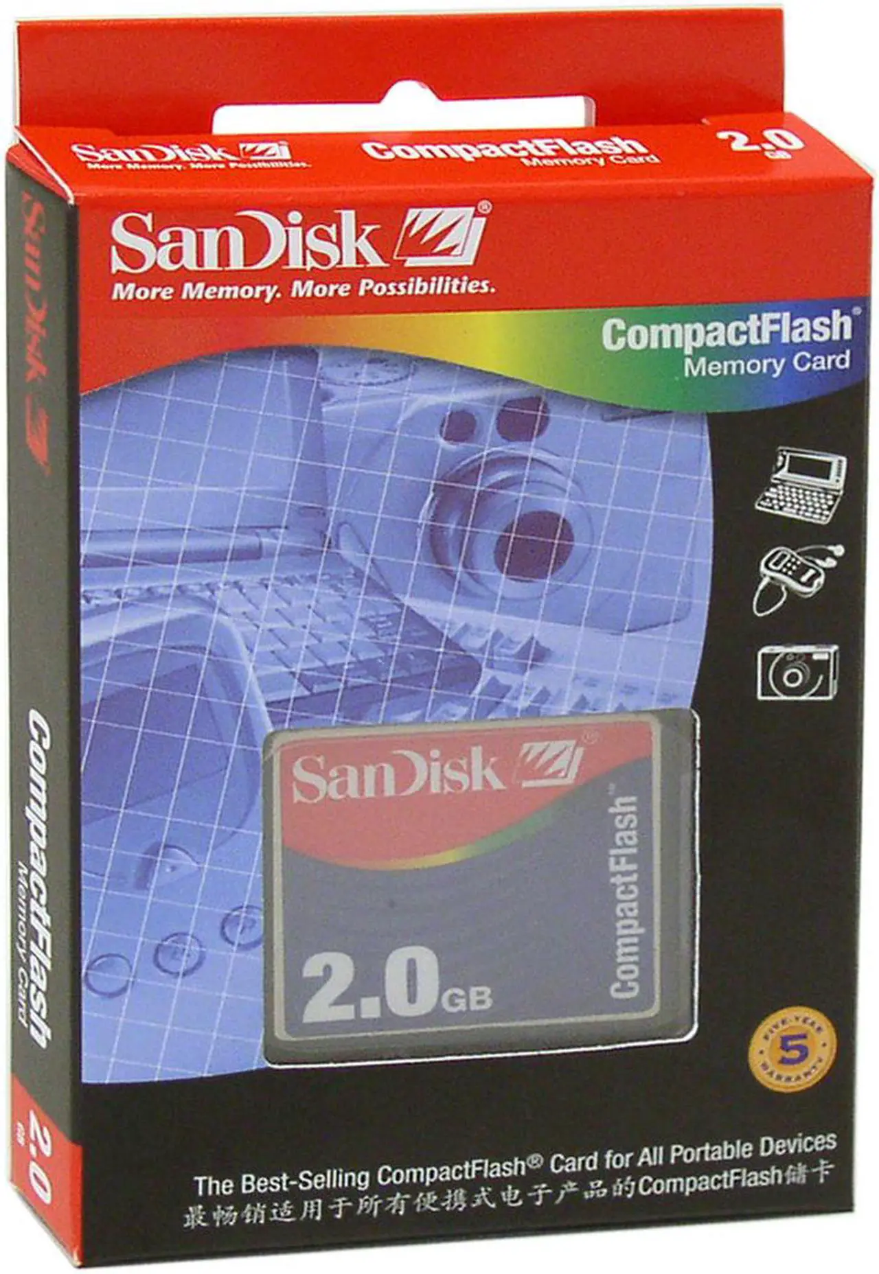Open Box: SanDisk 2GB Compact Flash (CF) Flash Media Model SDCFB-2048 ...