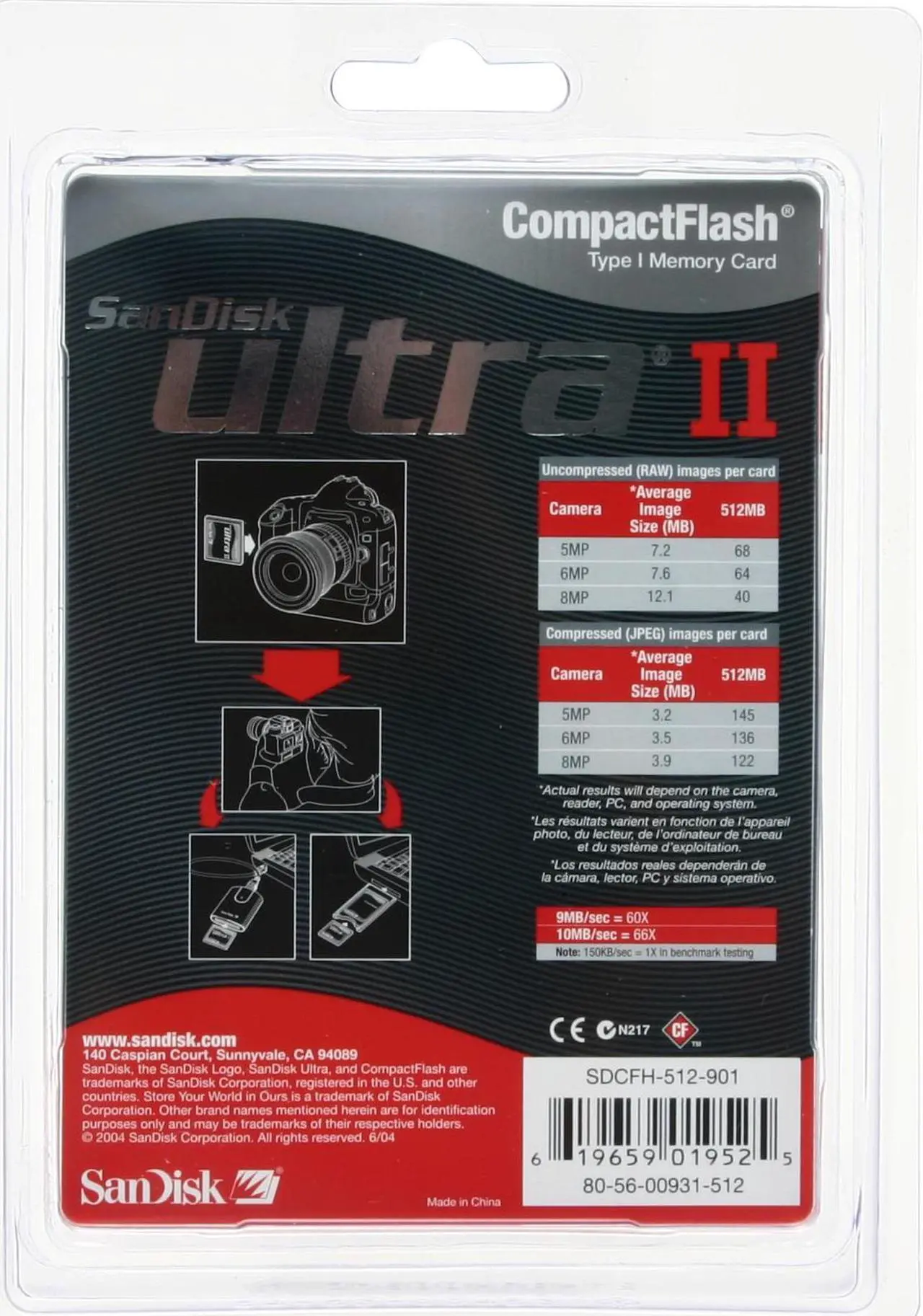 Open Box: SanDisk Ultra II 512MB Compact Flash (CF) Flash Media Model ...