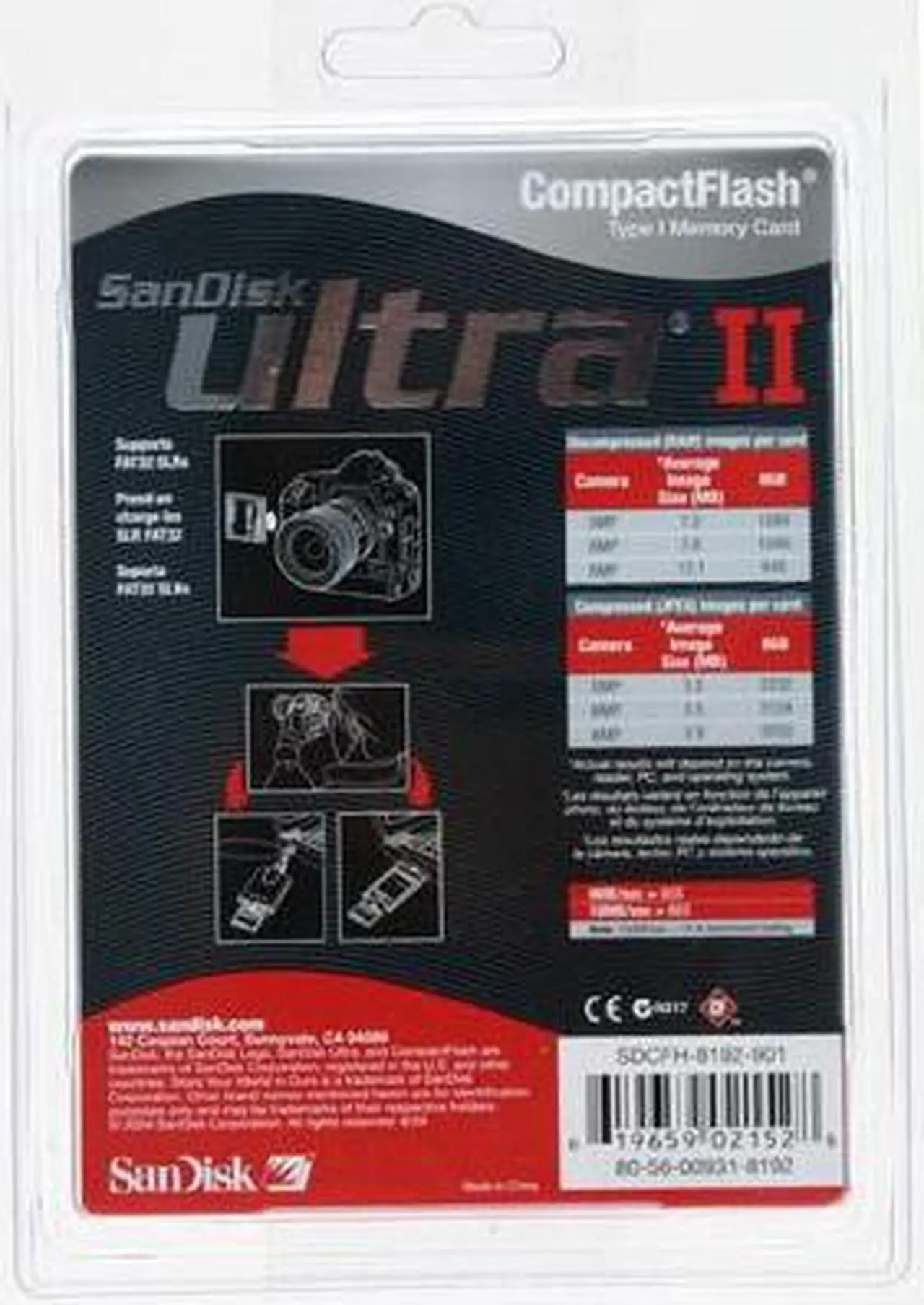 SanDisk Ultra II 8GB Compact Flash (CF) Flash Card Model SDCFH-8192-901 ...