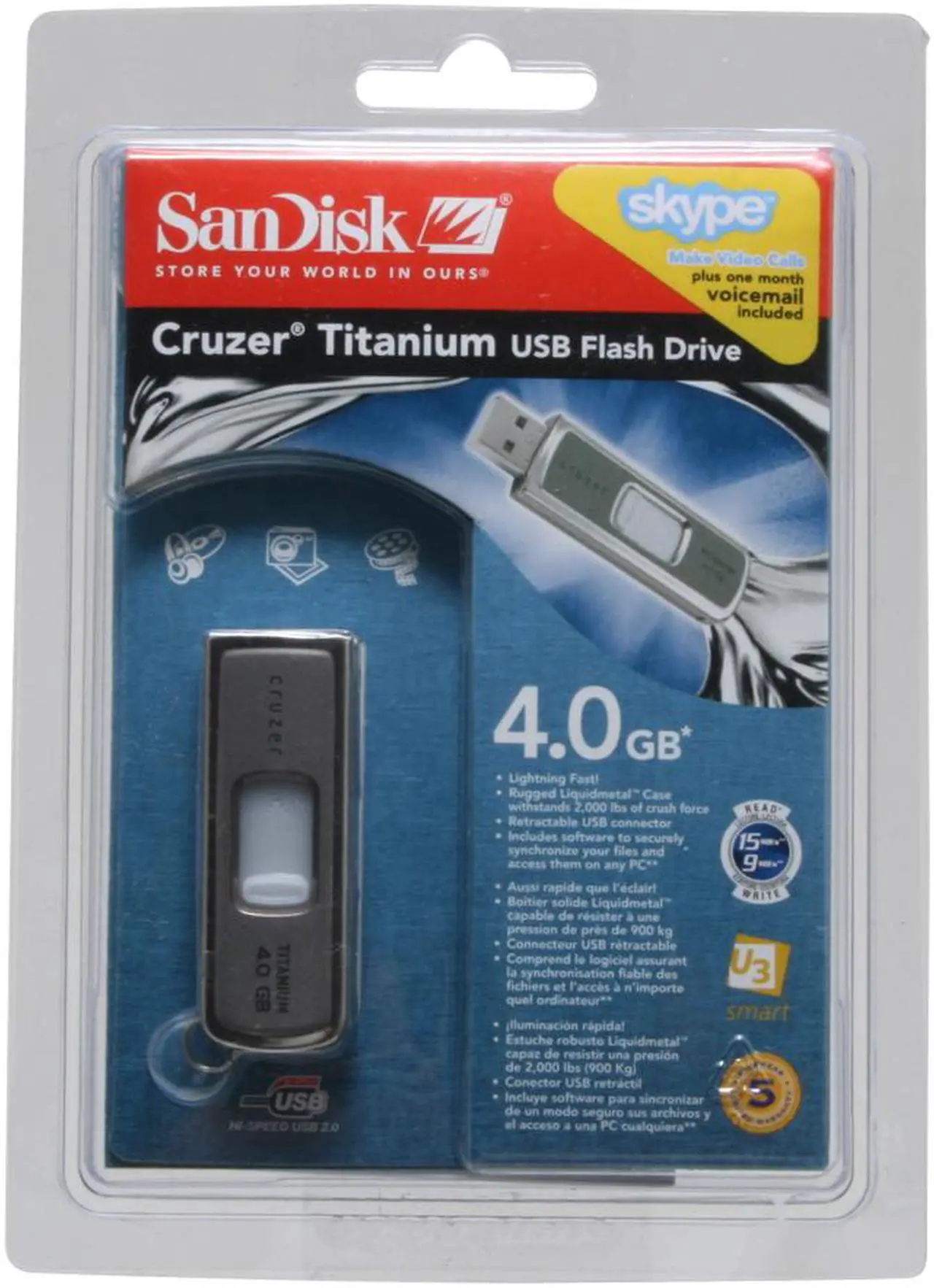SanDisk Titanium 4GB Flash Drive (USB2.0 Portable) - Newegg.com