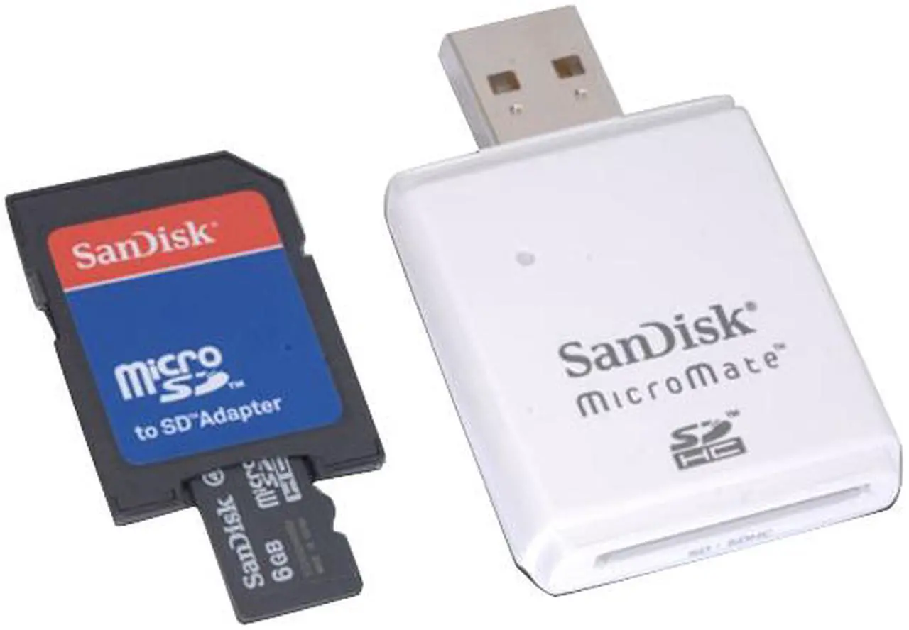 SanDisk 6GB microSDHC Flash Card w/MicroMate Model SDSDQ-6144-A11M ...