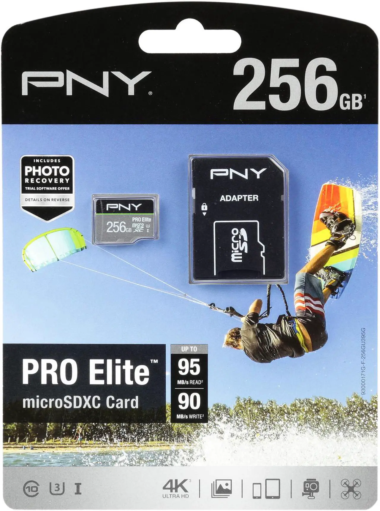 PNY 256GB Pro Elite microSDXC UHS-I/U3 Class 10 Memory Card with ...
