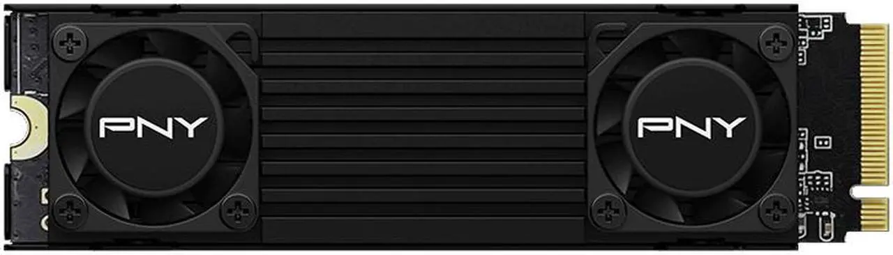 PNY CS3150 1TB PCIe Gen5 x4 NVMe M.2 SSD with Dual Fan Black Heatsink ...