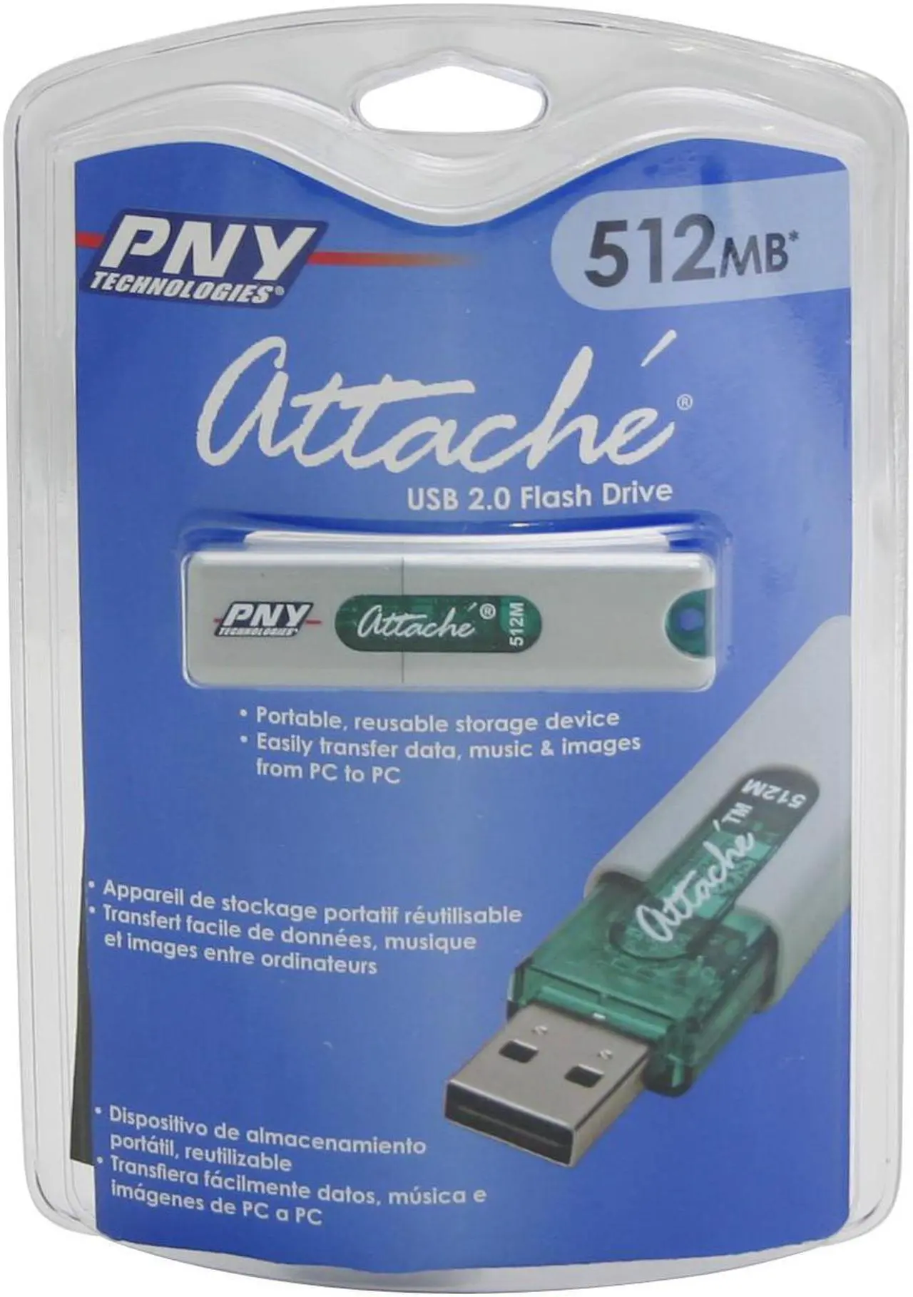 PNY Attaché 512MB Flash Drive (USB2.0 Portable) - Newegg.com