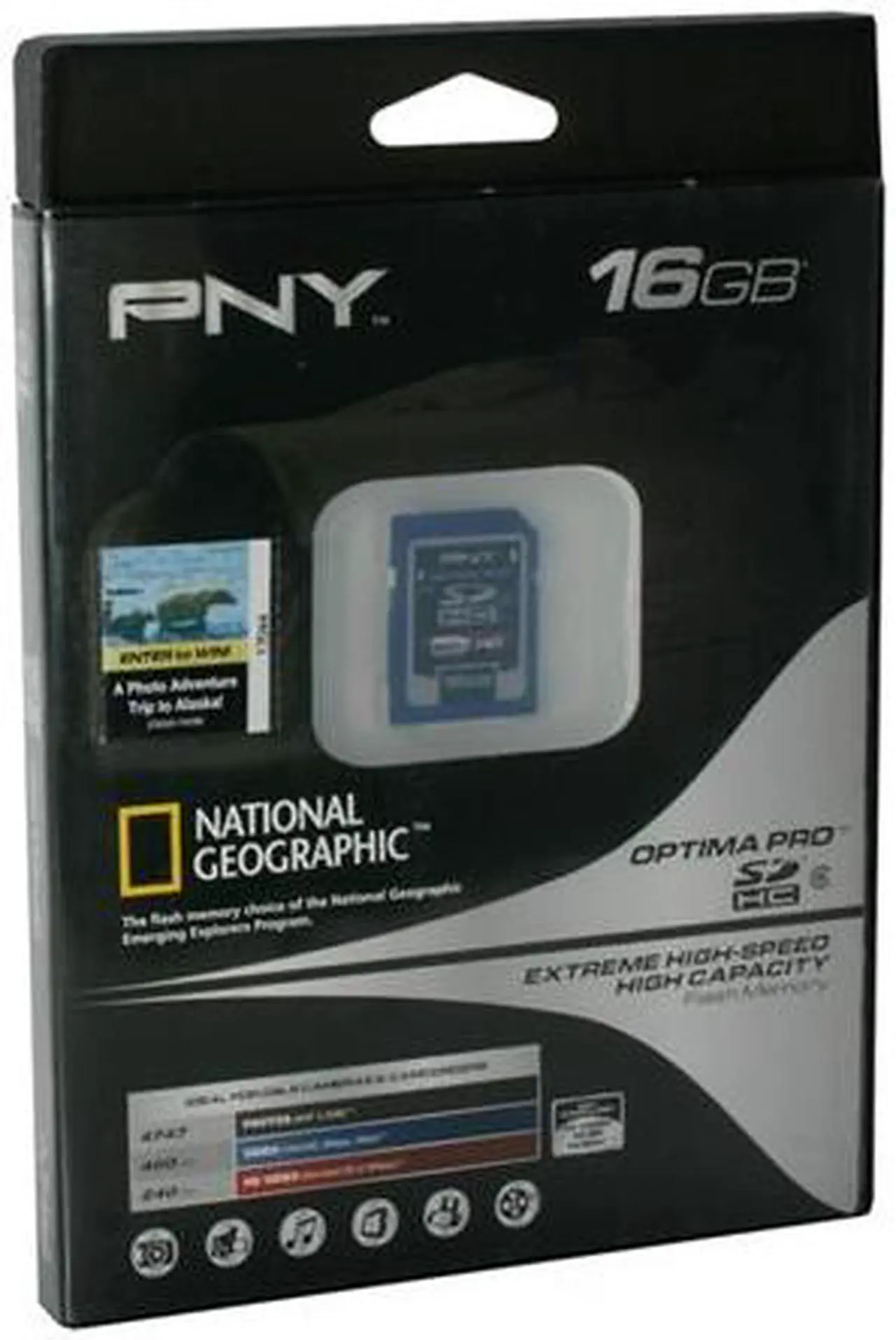 PNY Optima Pro 16GB Secure Digital High-Capacity (SDHC) Flash Card Model P-SDHC16G6-DVDC ...