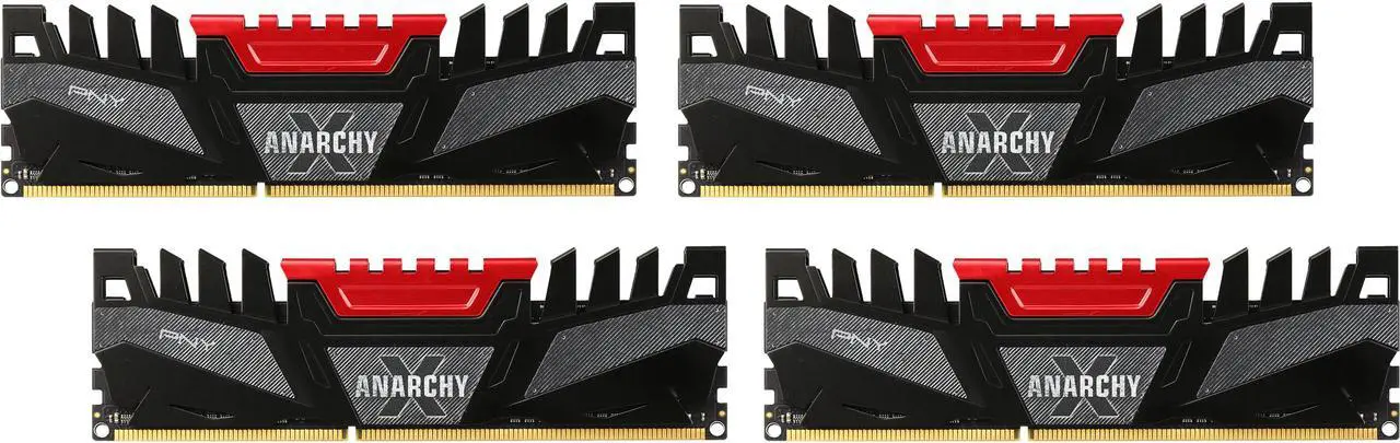 PNY Anarchy X 16GB (4 x 4GB) DDR3 2400 (PC3 19200) Desktop Memory Model ...