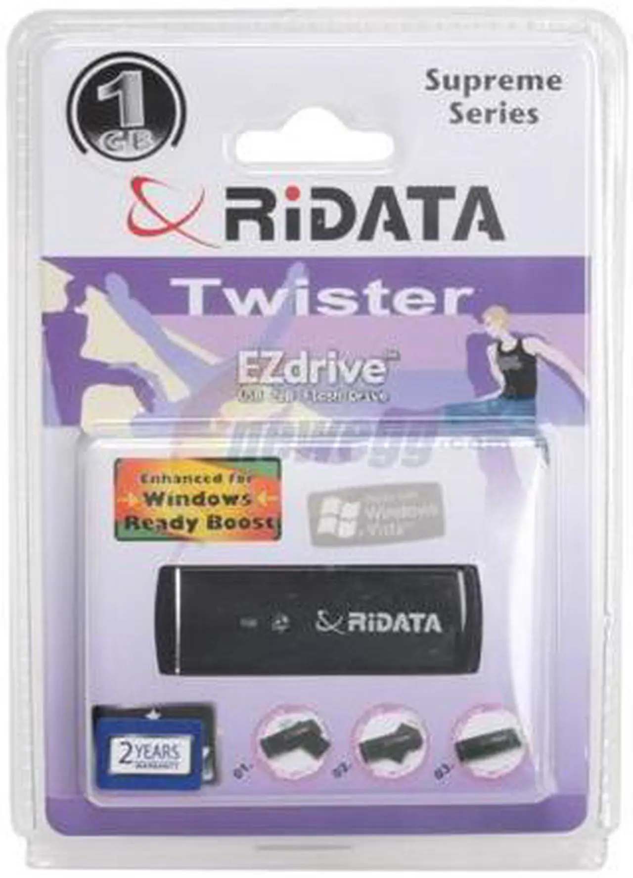 RiDATA Twister (black) 1GB ReadyBoost Flash Drive (USB2.0 Portable ...