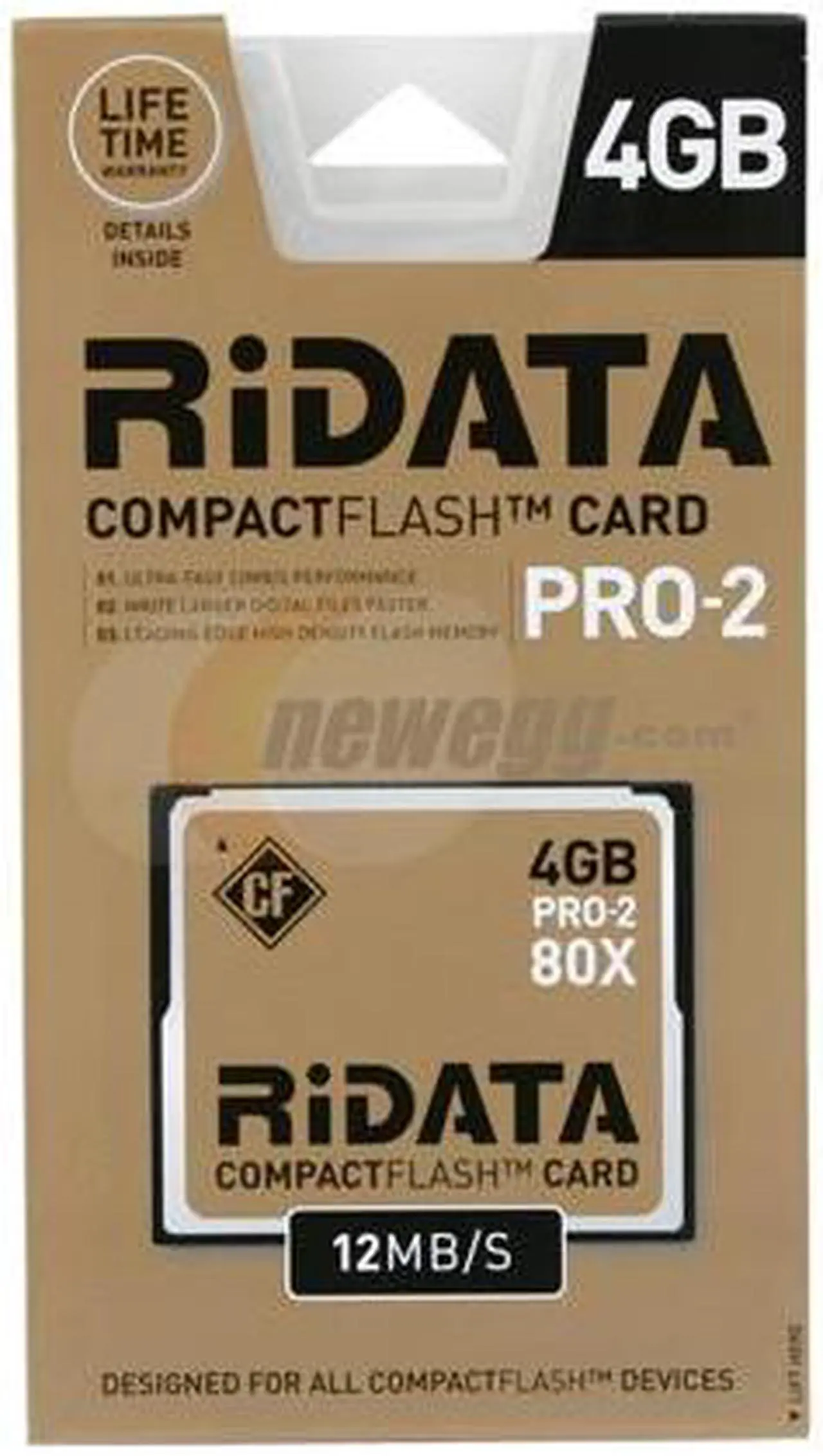 RiDATA PRO-2 4GB Compact Flash (CF) Flash Card Model CFR4G-80X-G ...