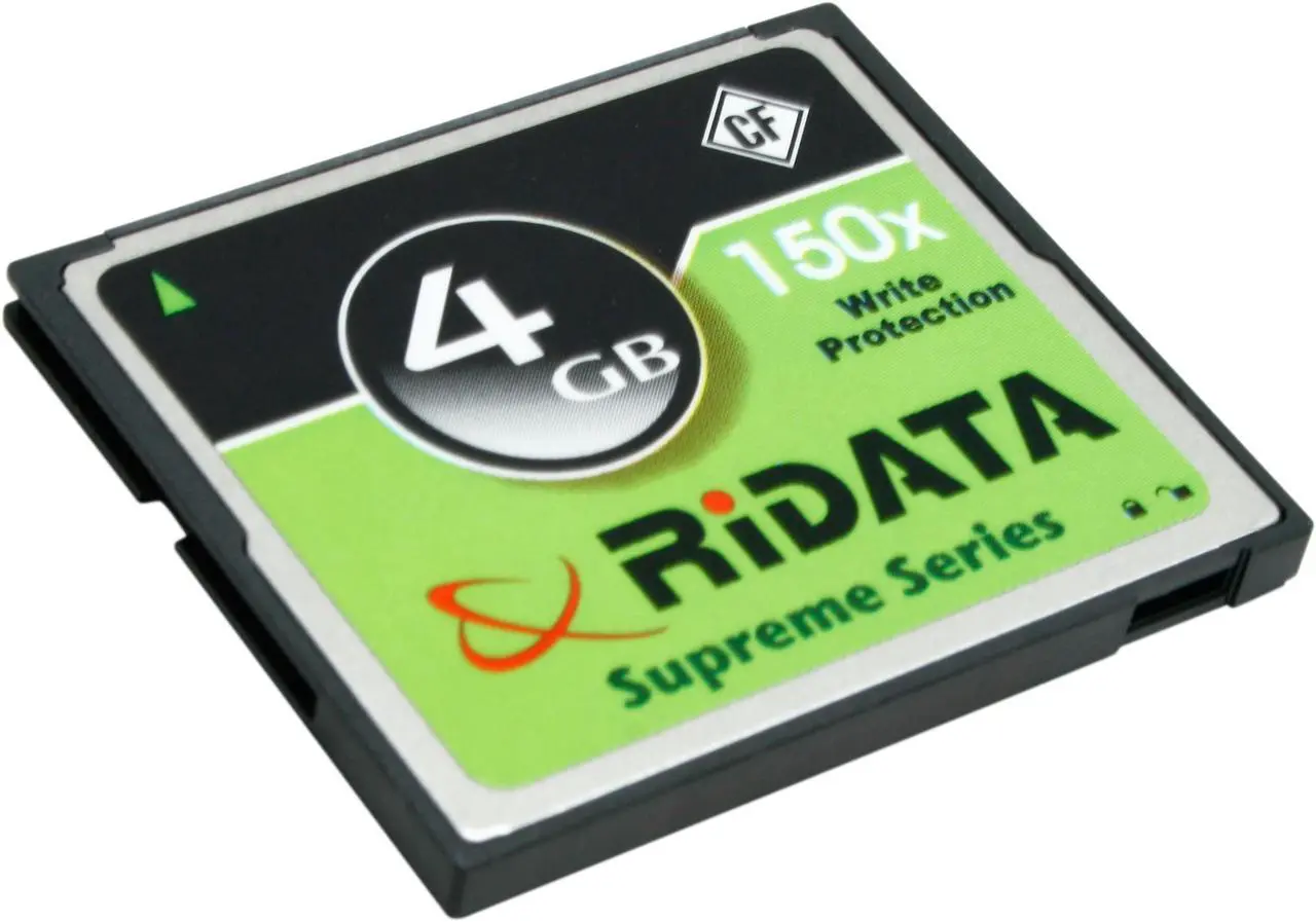 RiDATA Supreme Series 4GB Compact Flash (CF) Industrial Flash Card with ...