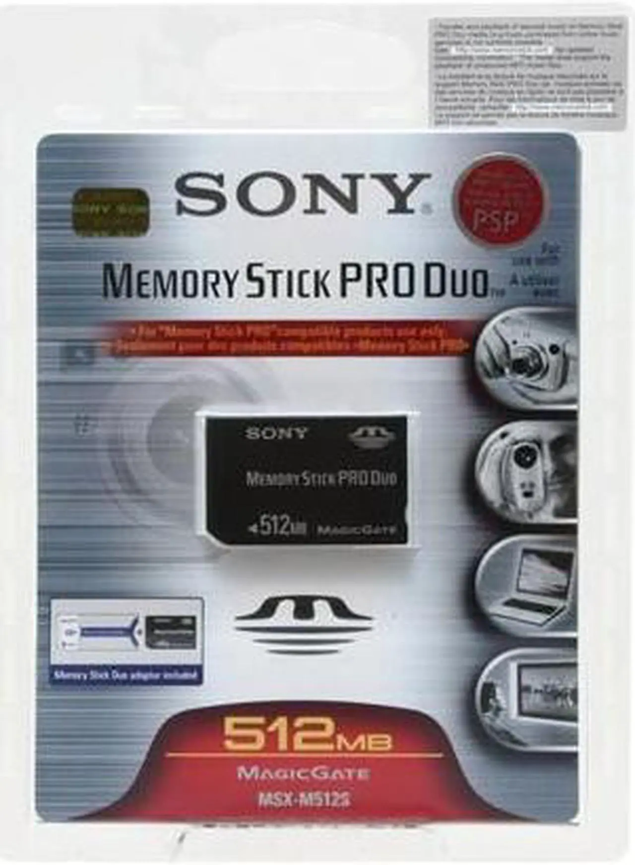 SONY 512MB Memory Stick Pro Duo (MS Pro Duo) Flash Card Model MSX-M512S ...