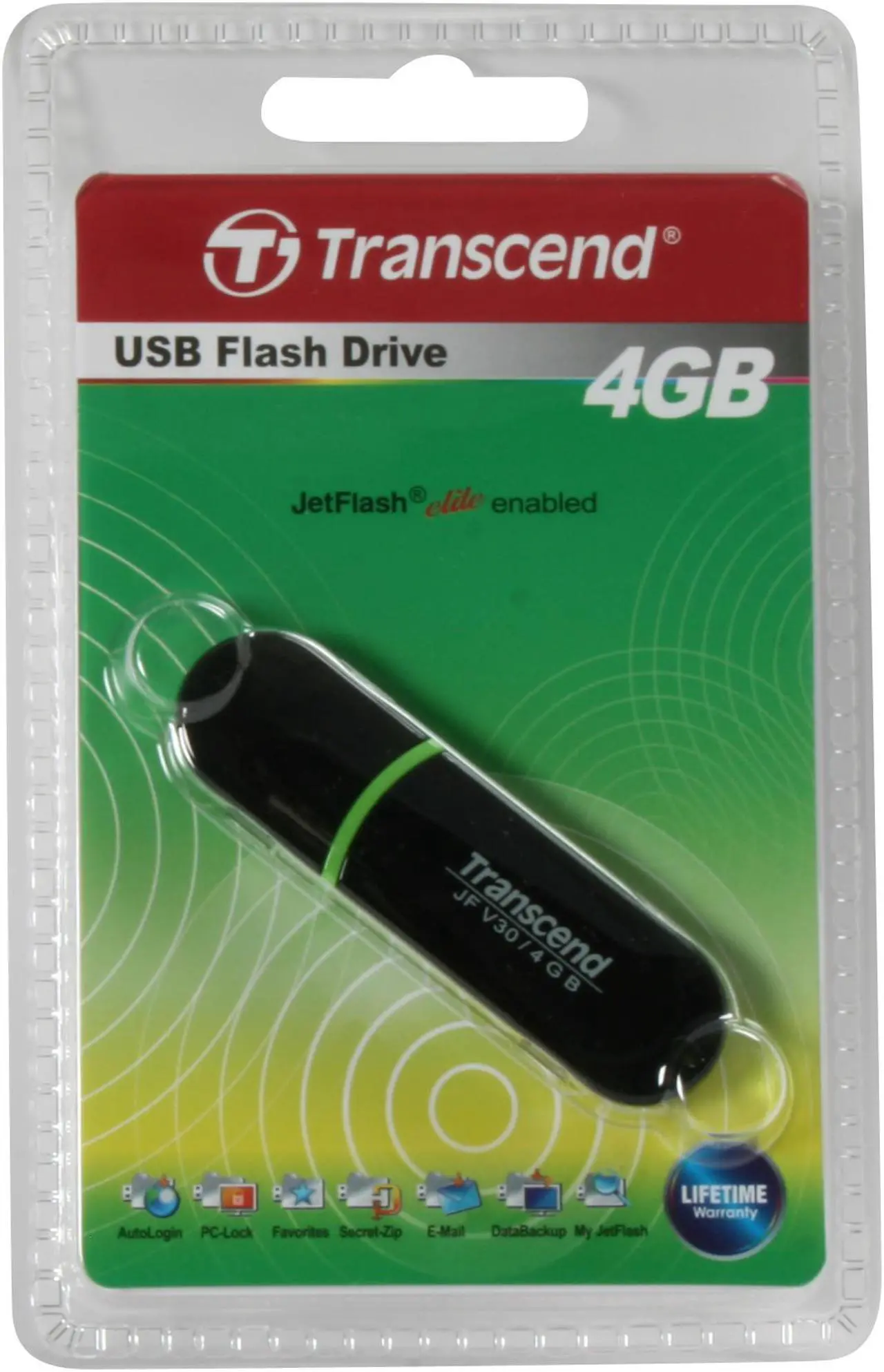Transcend JetFlash V30 4GB Flash Drive (USB2.0 Portable) - Newegg.com