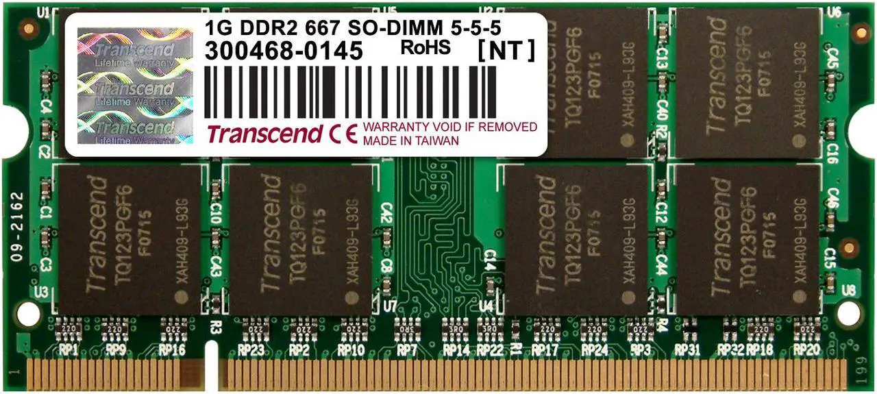 Transcend 1GB 200-Pin DDR2 SO-DIMM DDR2 667 (PC2 5300) Laptop Memory Model JM667QSJ-1G - Newegg.com