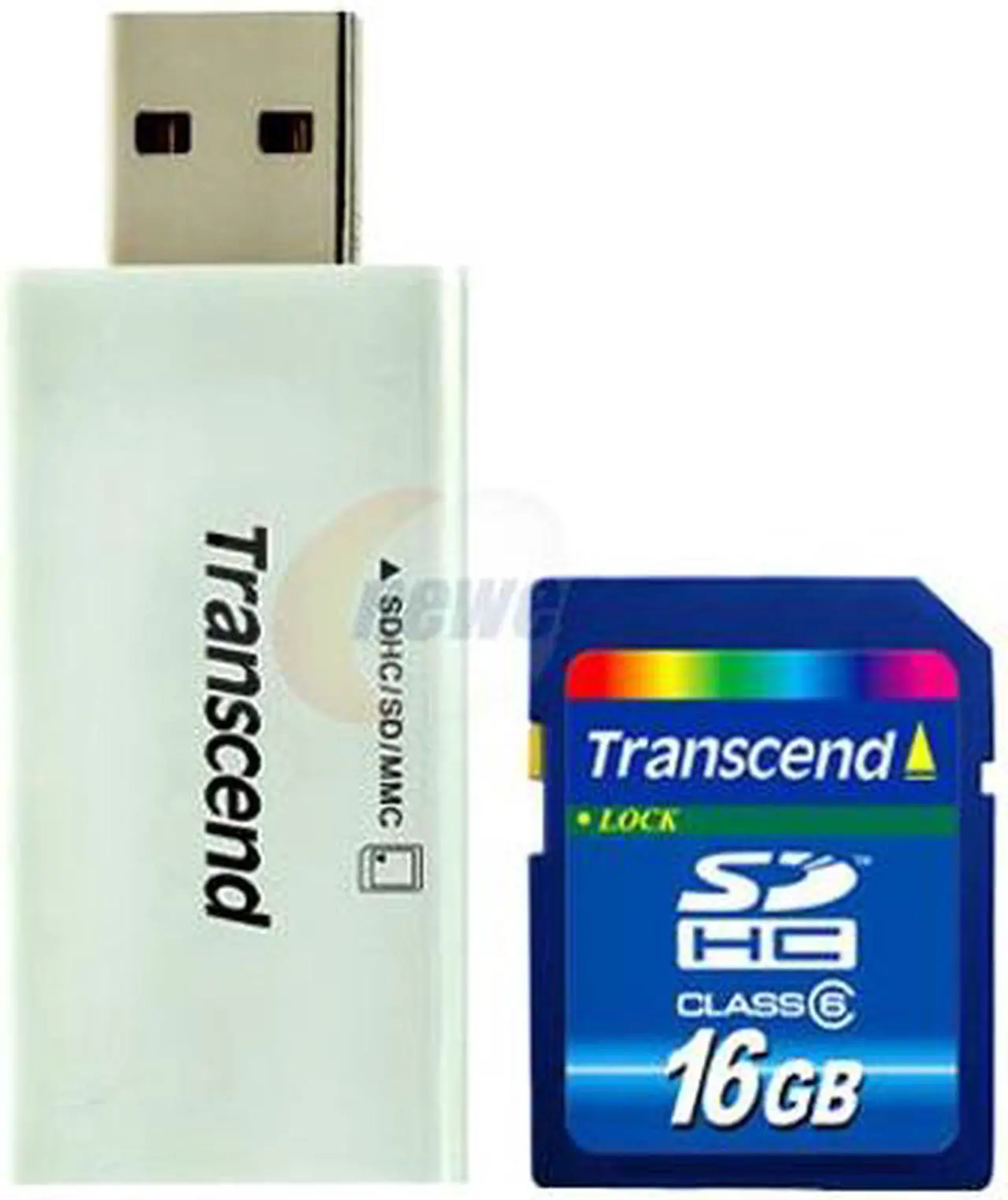 Transcend 16GB Secure Digital High-Capacity (SDHC) Flash Card w/Compact Card Reader S5 Model ...