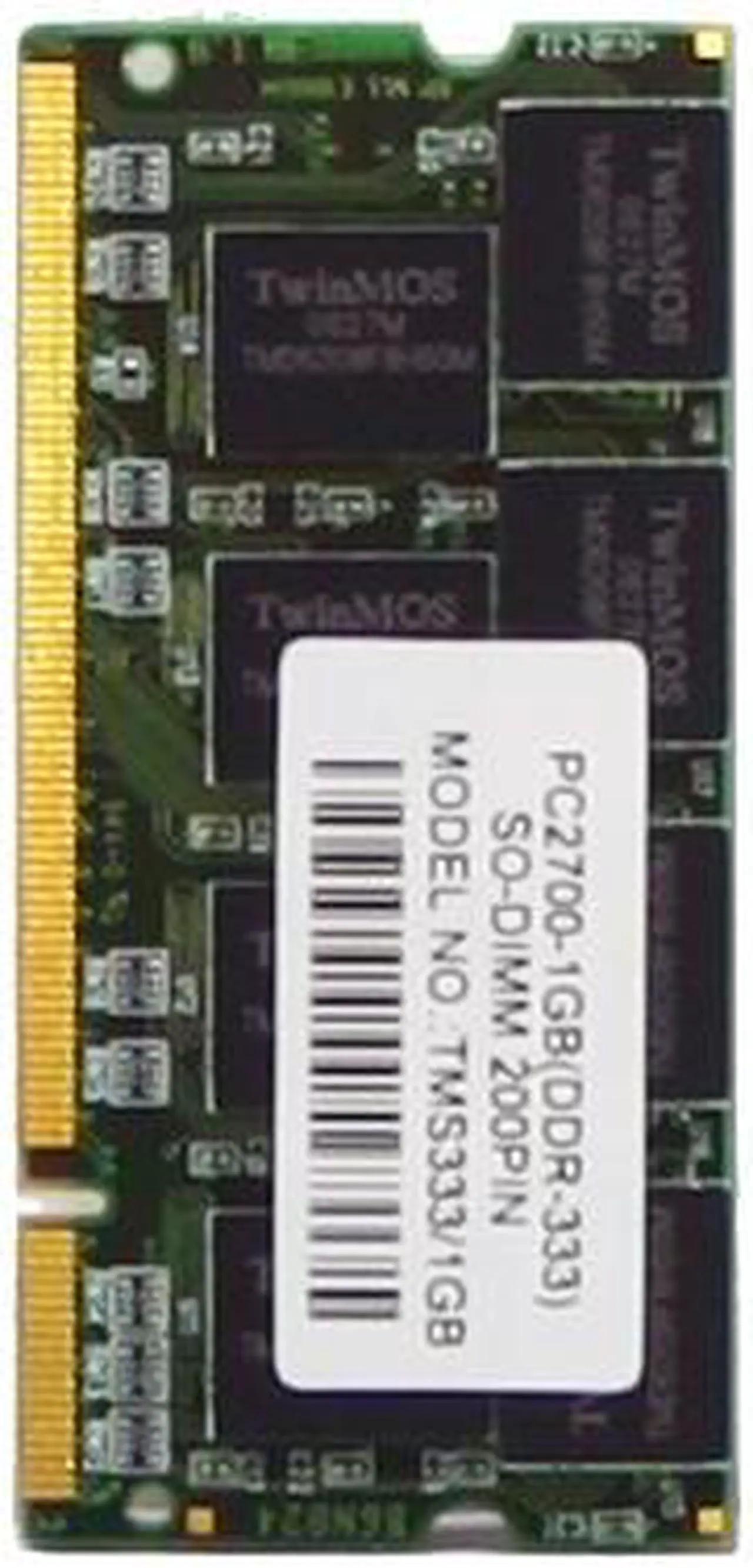TwinMOS 1GB 200-Pin DDR SO-DIMM DDR 333 (PC 2700) Laptop Memory Model ...